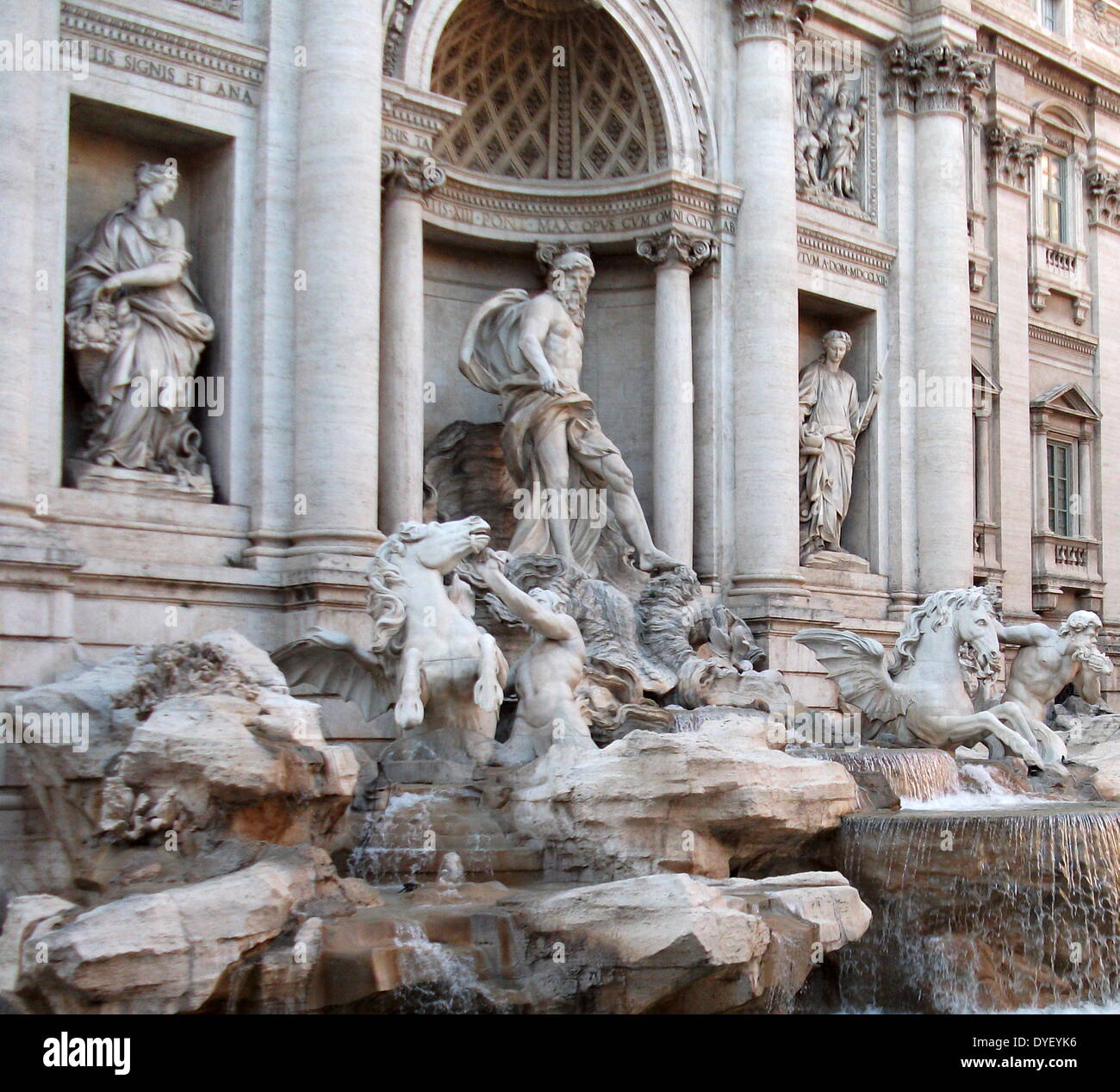 The Trevi Fountain, located in Rome, Italy. Made between 1732-1762 AD ...