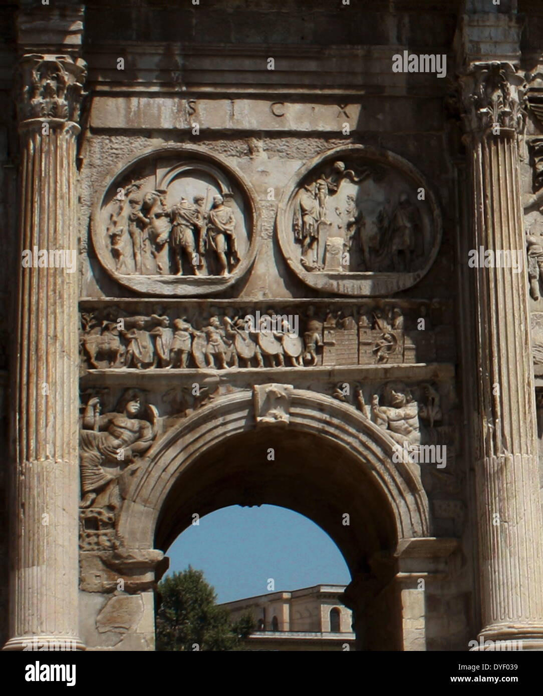 Relief detail from The Arch of Constantine, a triumphal, or victory ...