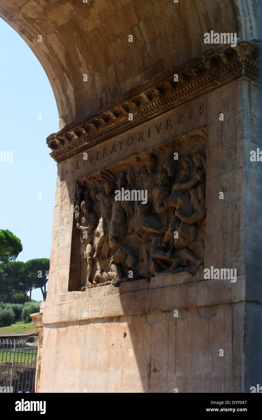 Relief detail from The Arch of Constantine, a triumphal, or victory ...