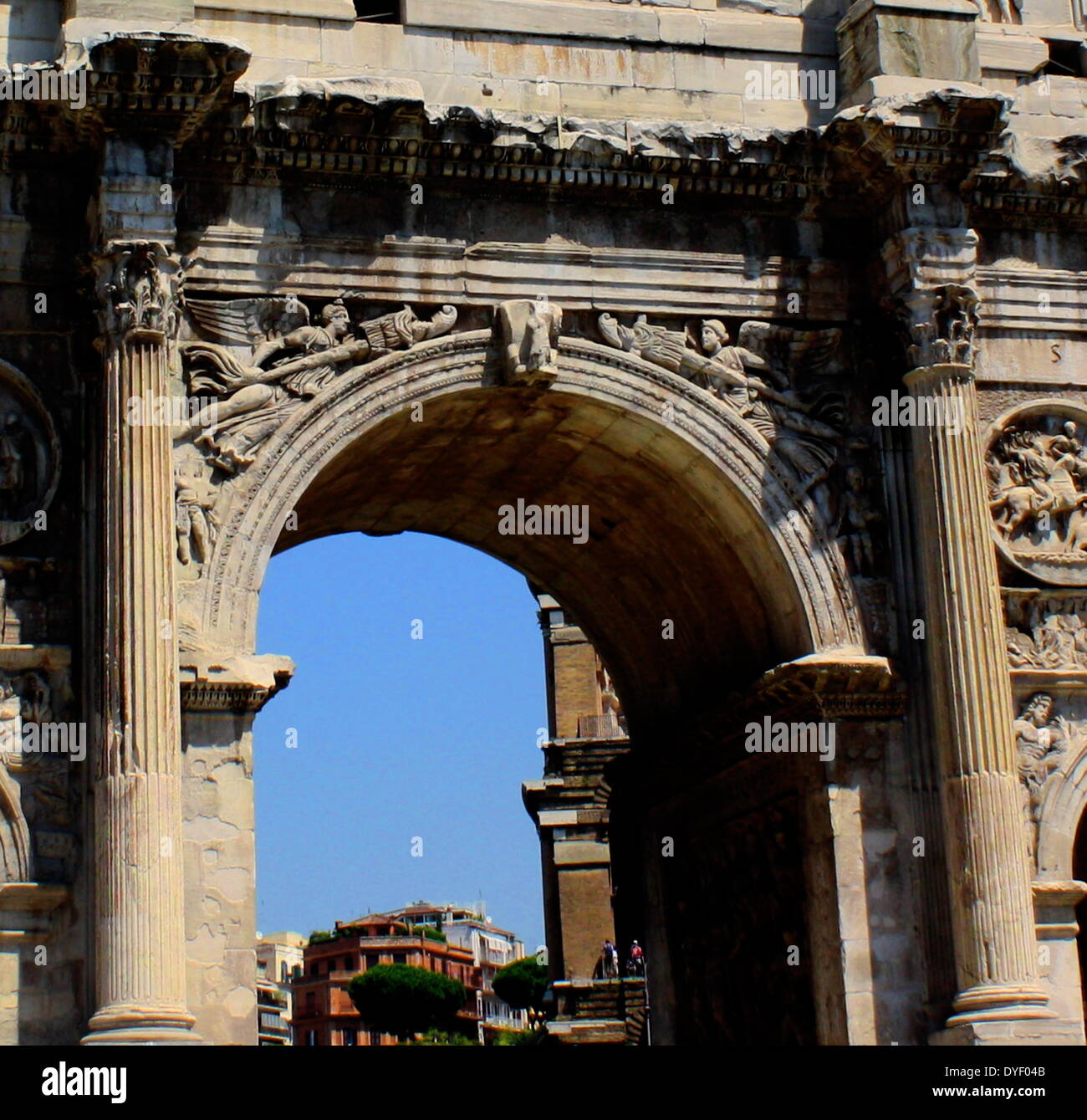 Relief detail from The Arch of Constantine, a triumphal, or victory ...