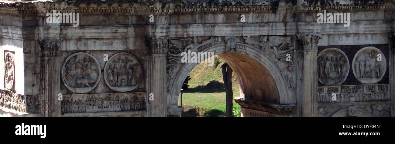 Sculptural and relief detail from The Arch of Constantine, a triumphal ...