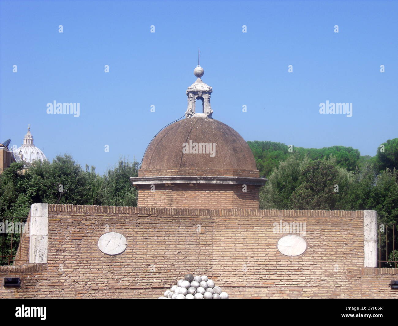 Architectural detail from the Castel Sant'Angelo, a tall cylindrical ...