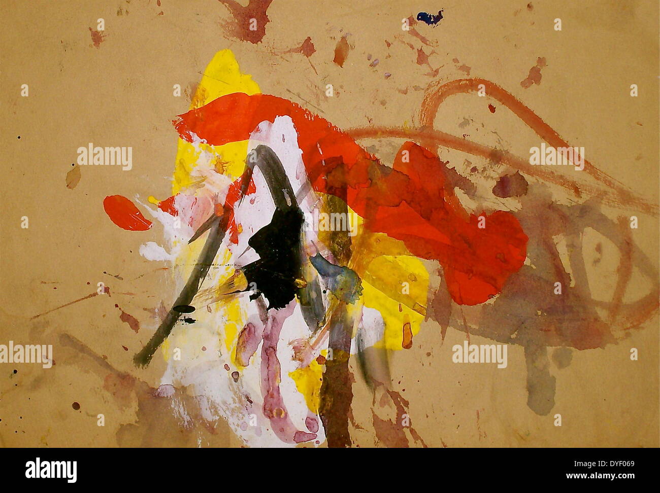 Painting by the Chimpanzee 'Congo', London Zoo. Late 1950s Stock Photo ...