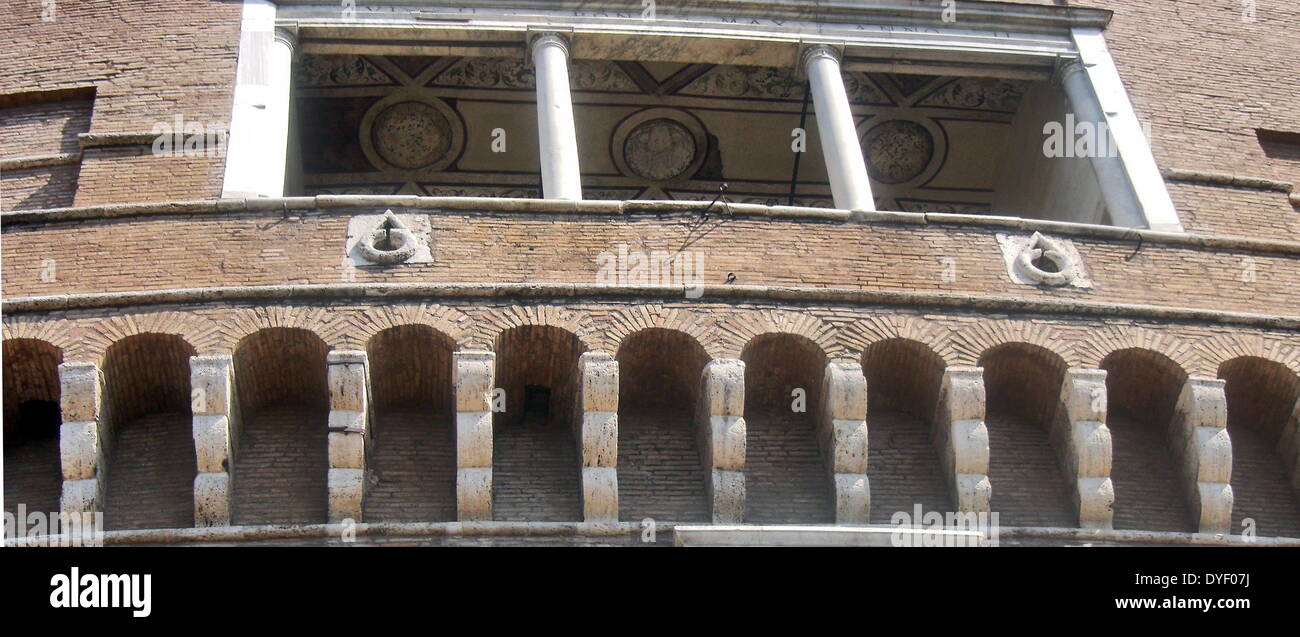 Architectural detail from the Castel Sant'Angelo, a tall cylindrical ...