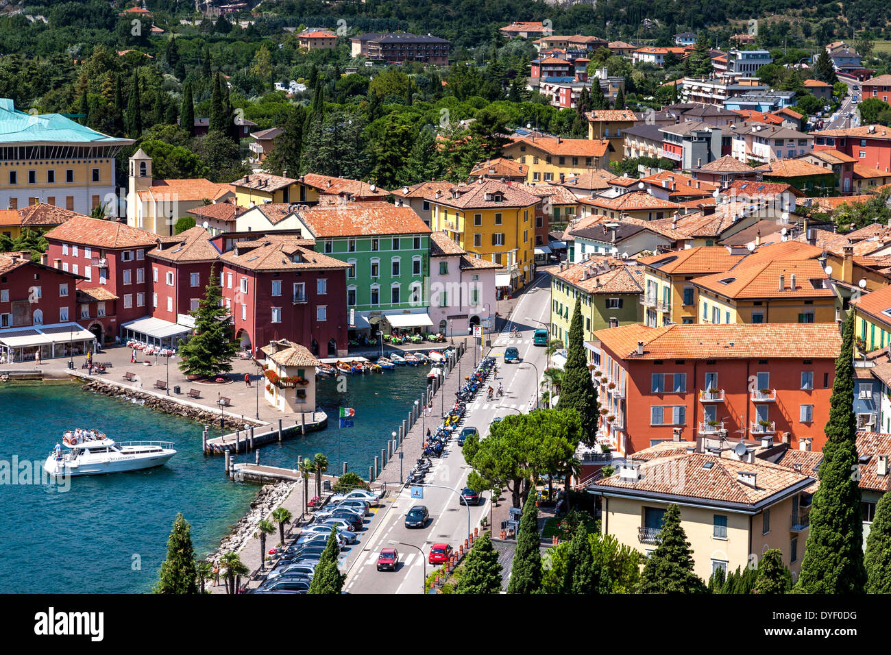 An Aerial View of The Town of Torbole, Lake Garda, Italy Stock Photo ...