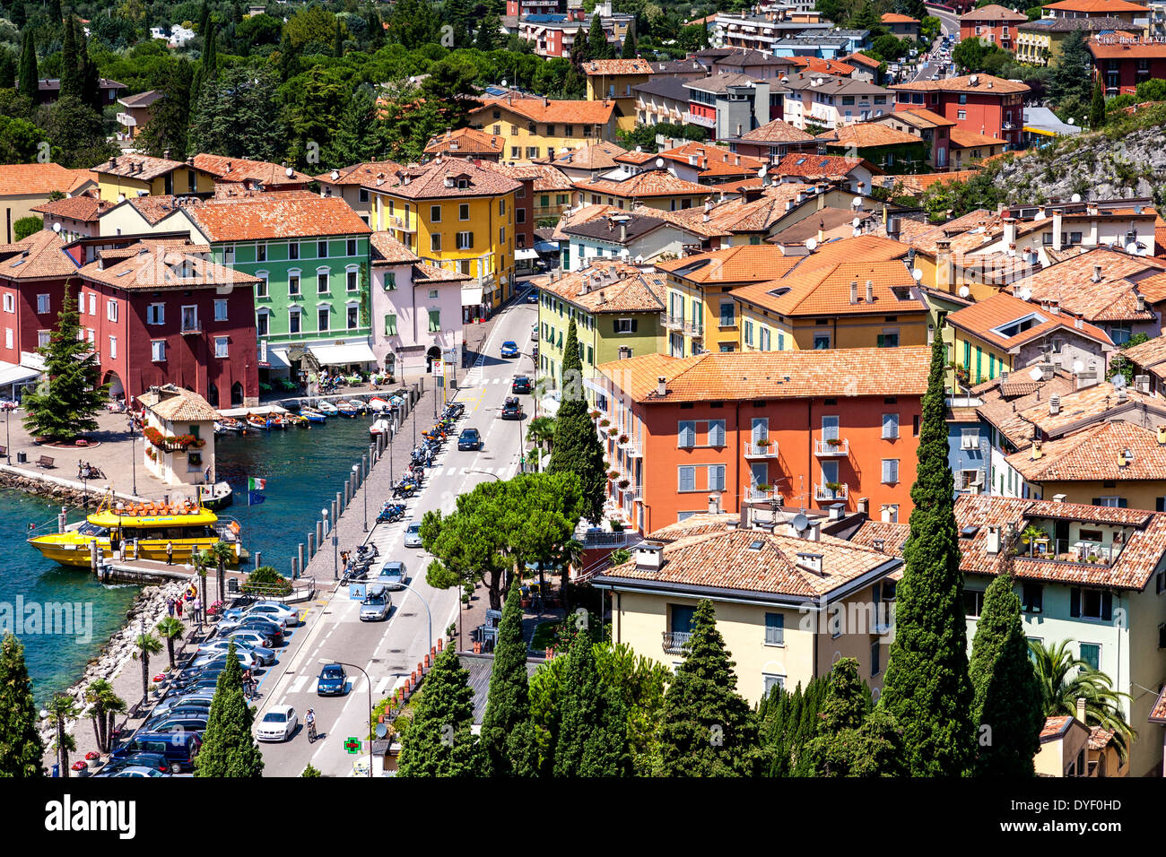 An Aerial View of The Town of Torbole, Lake Garda, Italy Stock Photo ...