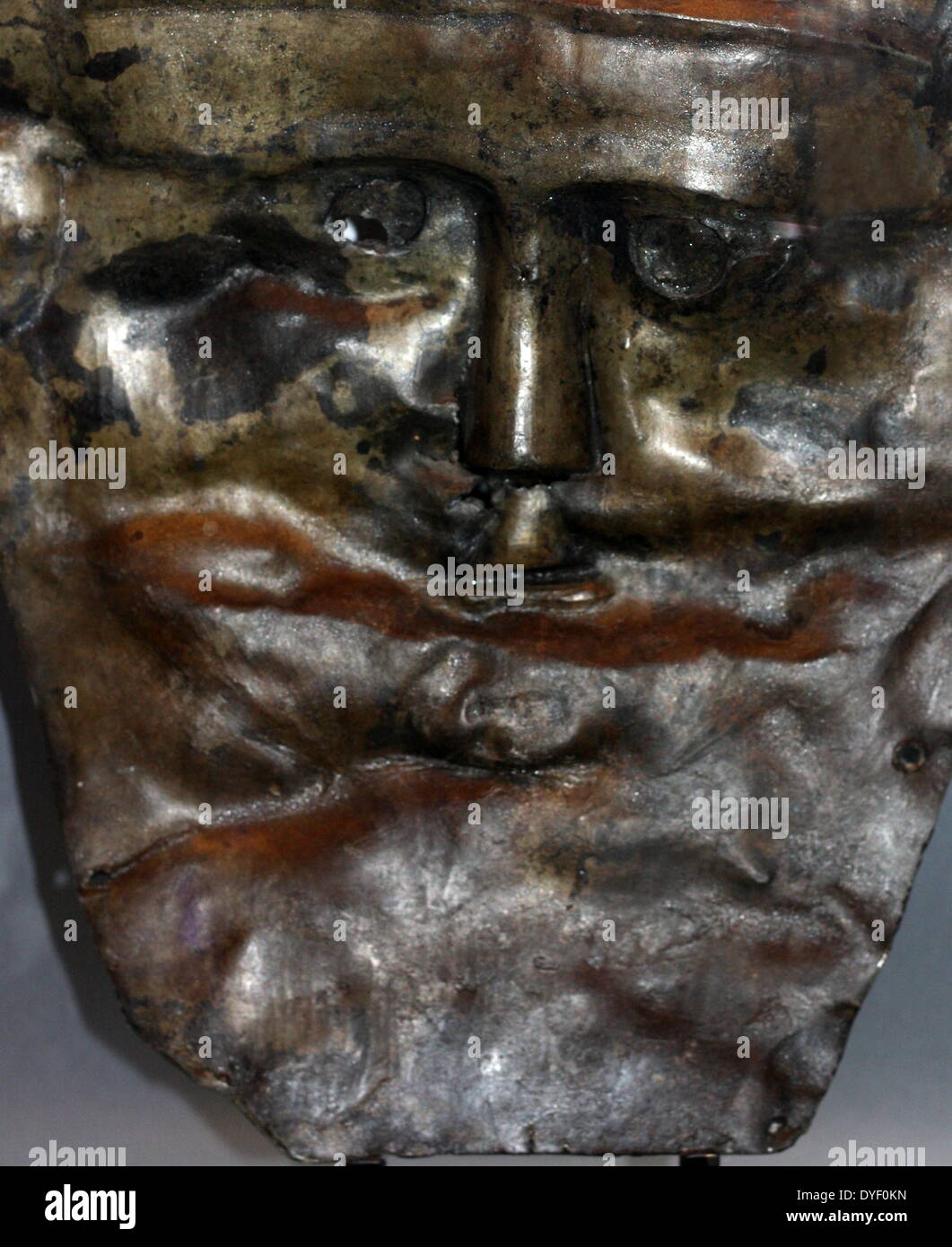 Religious tin mask. Roman, circa 1st-3rd century AD. With sockets for ...