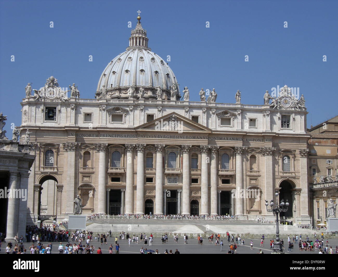 St. Peter's Basilica in the Vatican City, Italy. The church is the most ...