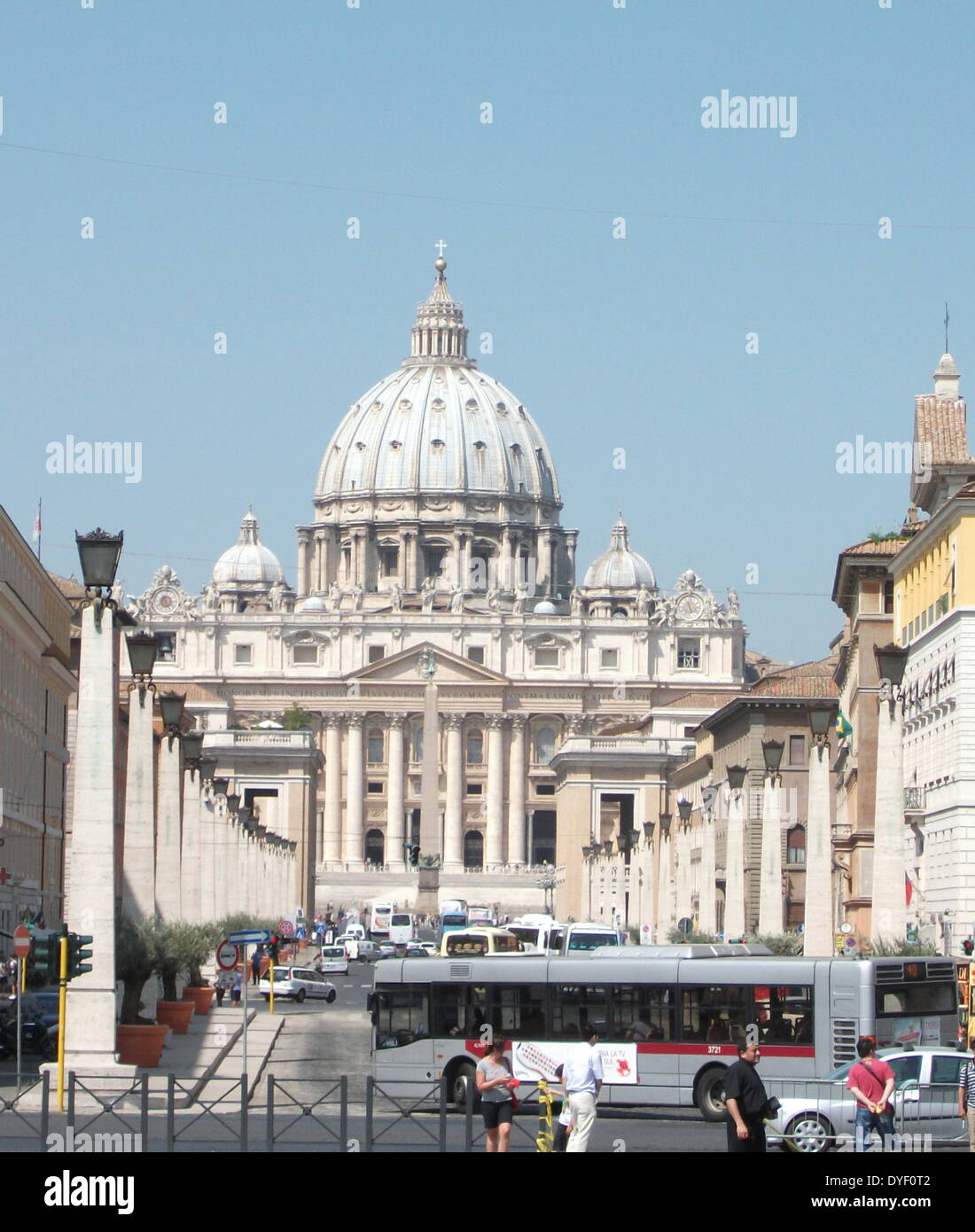 St. Peter's Basilica in the Vatican City, Italy. The church is the most ...