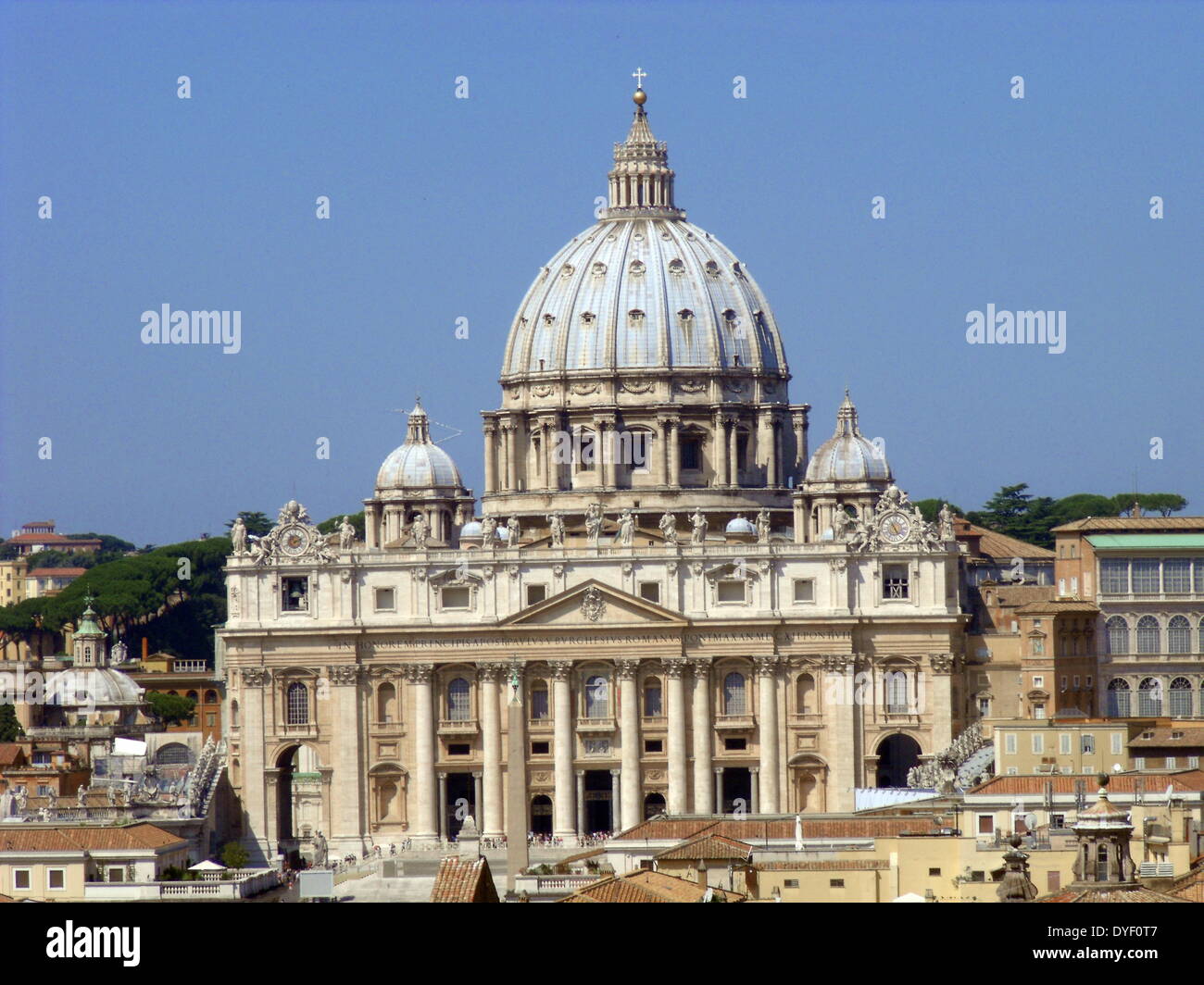 St. Peter's Basilica in the Vatican City, Italy. The church is the most ...