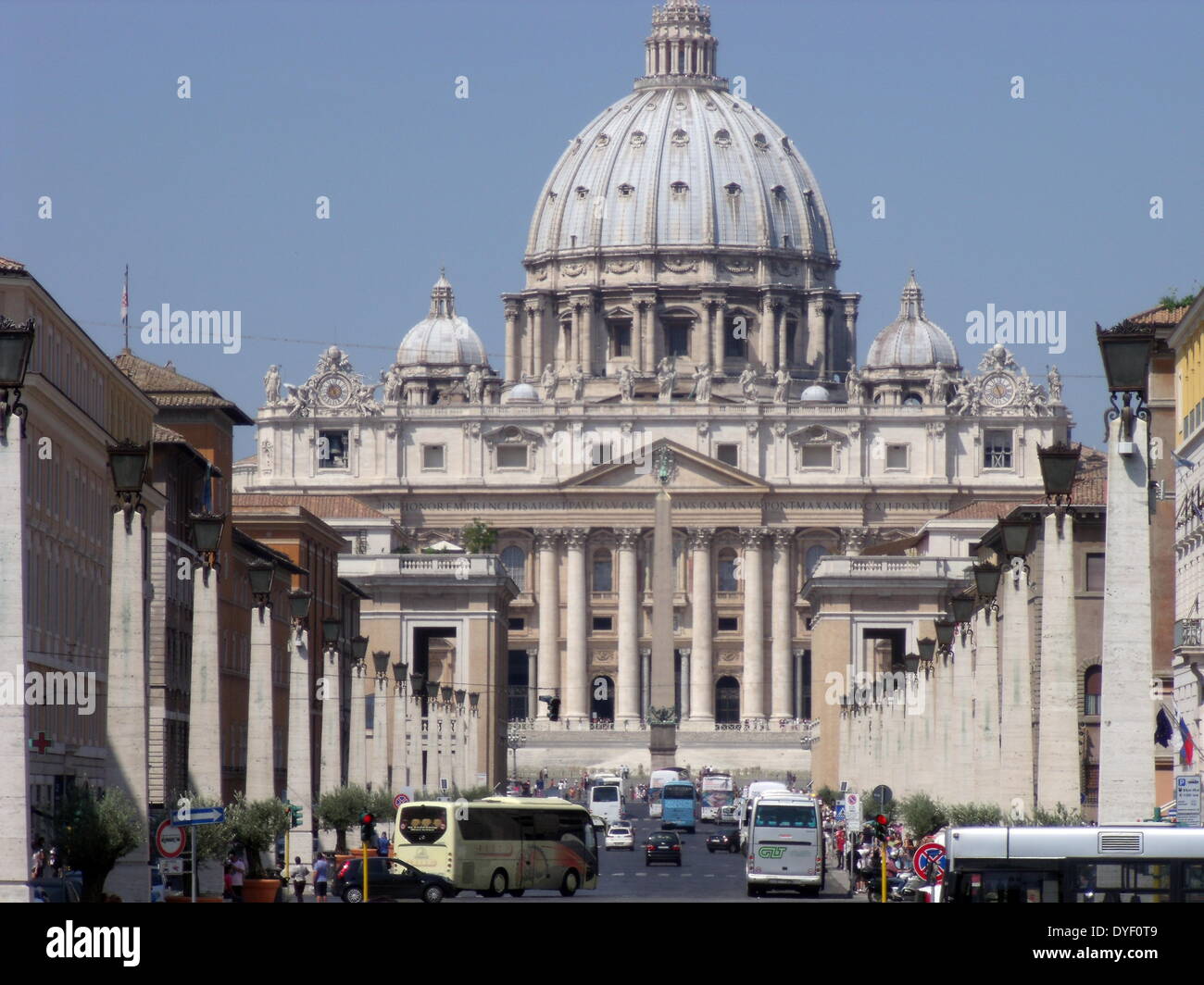 St. Peter's Basilica in the Vatican City, Italy. The church is the most ...