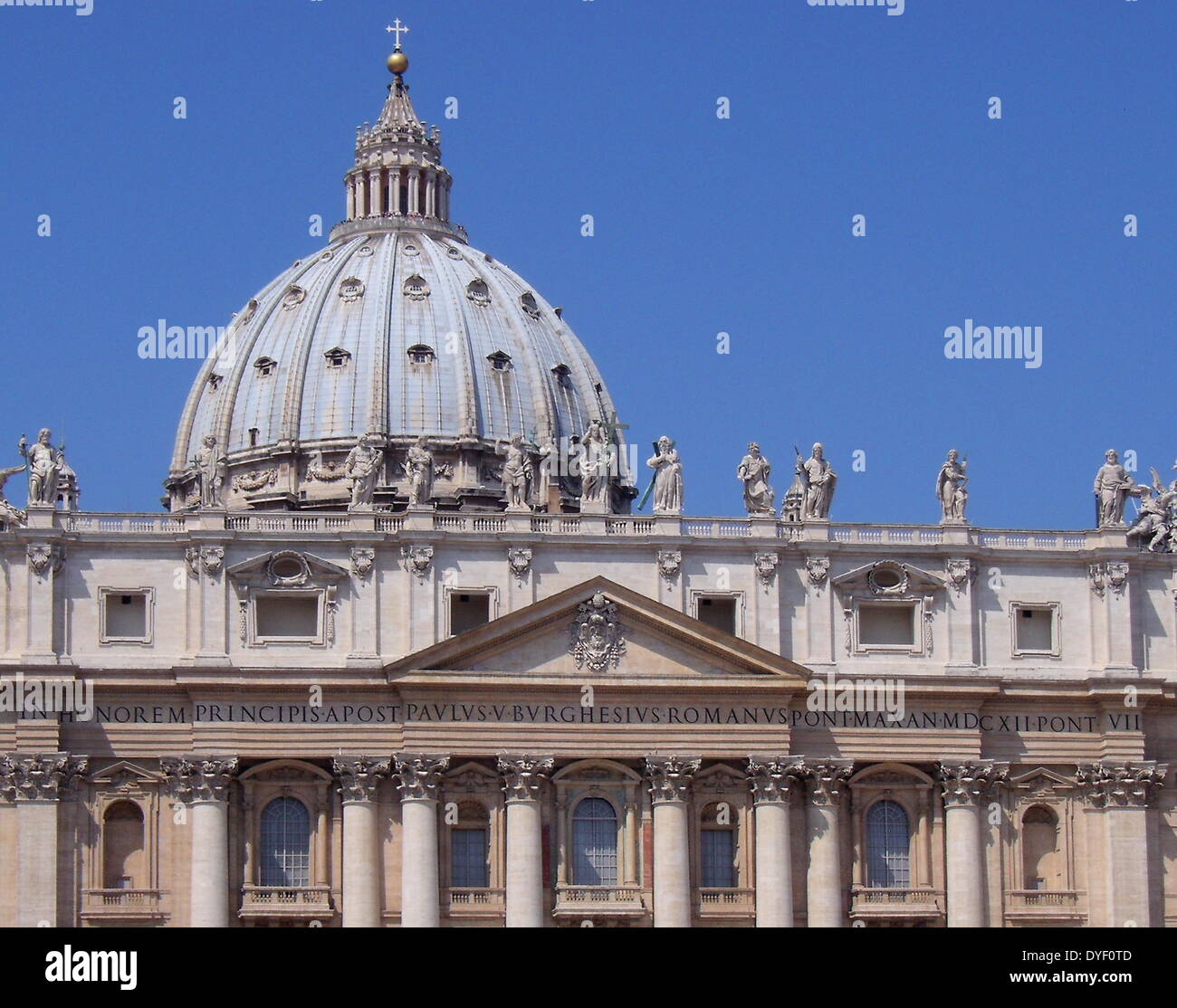 The dome of St. Peter's Basilica in the Vatican City, Italy. The church ...