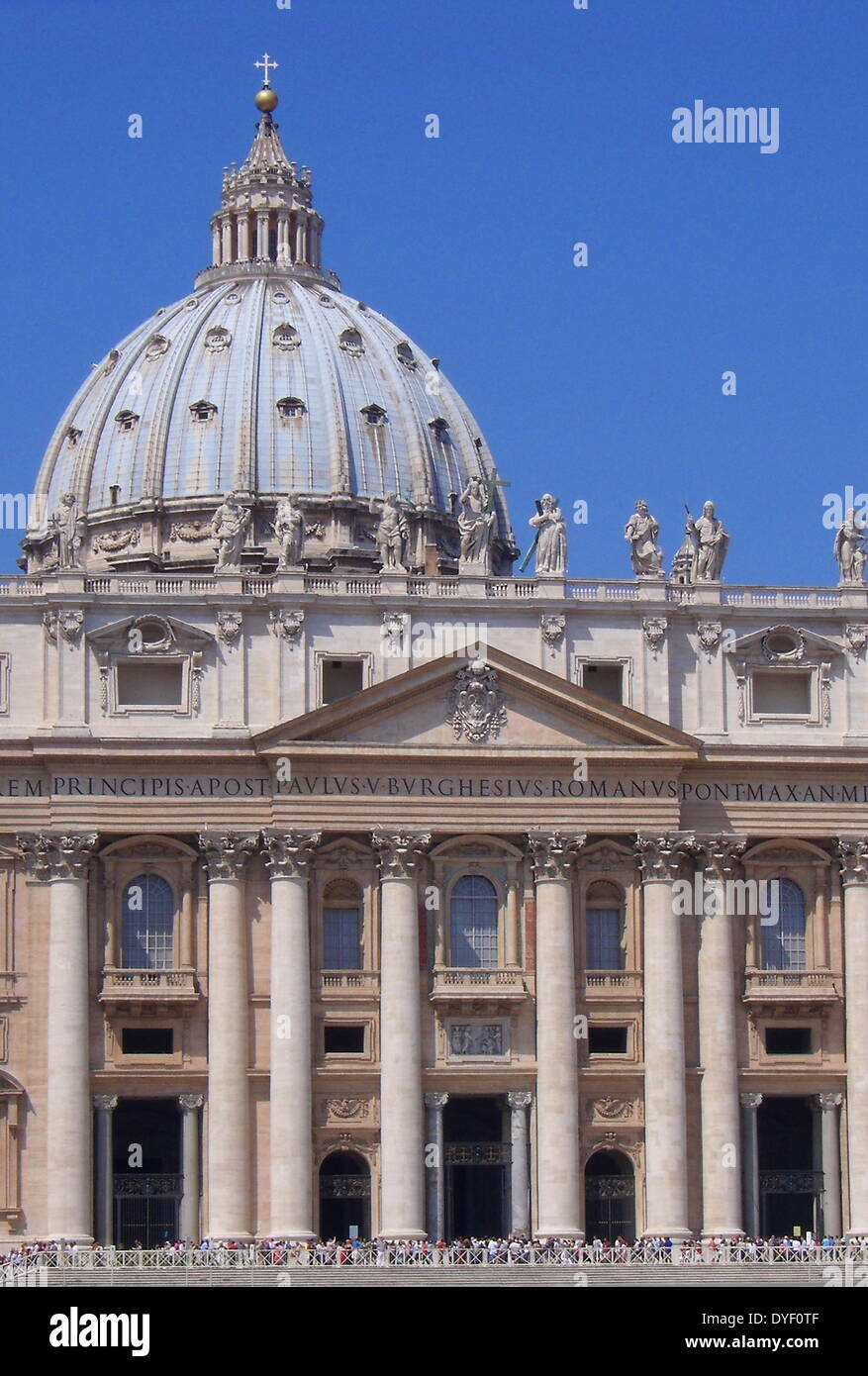 St. Peter's Basilica in the Vatican City, Italy. The church is the most ...