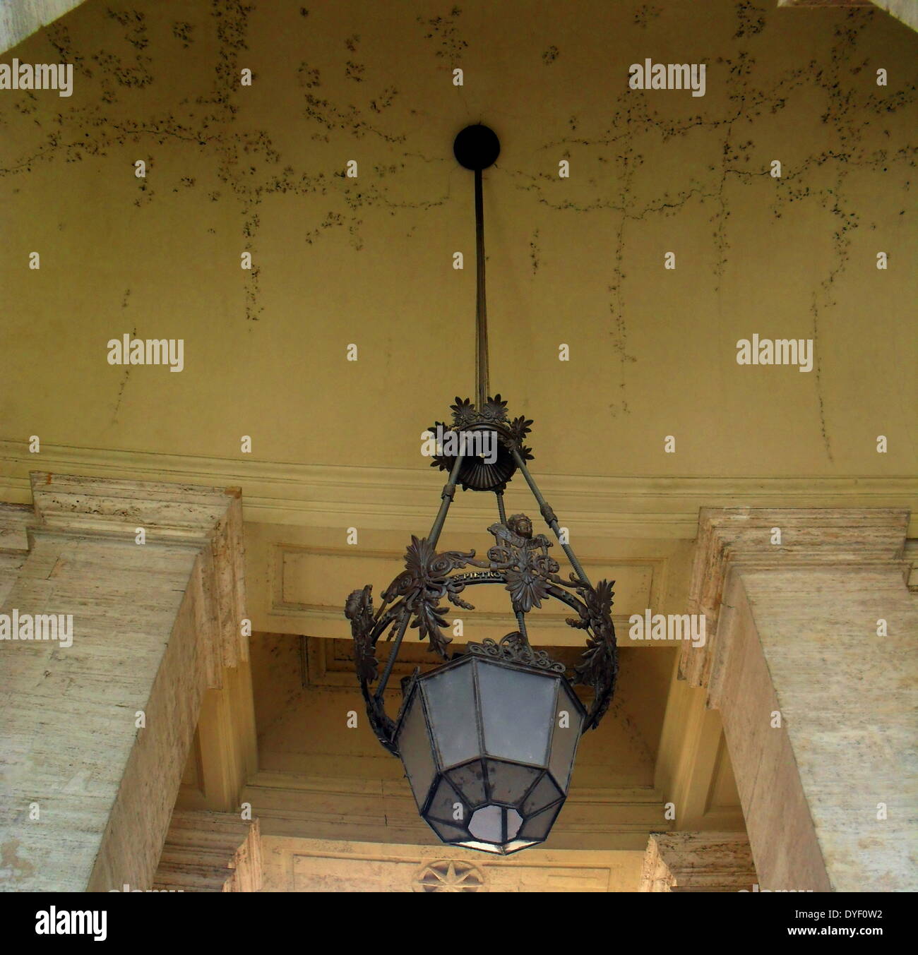 Lamp ornament detail at St. Peter's Basilica in the Vatican City, Italy ...