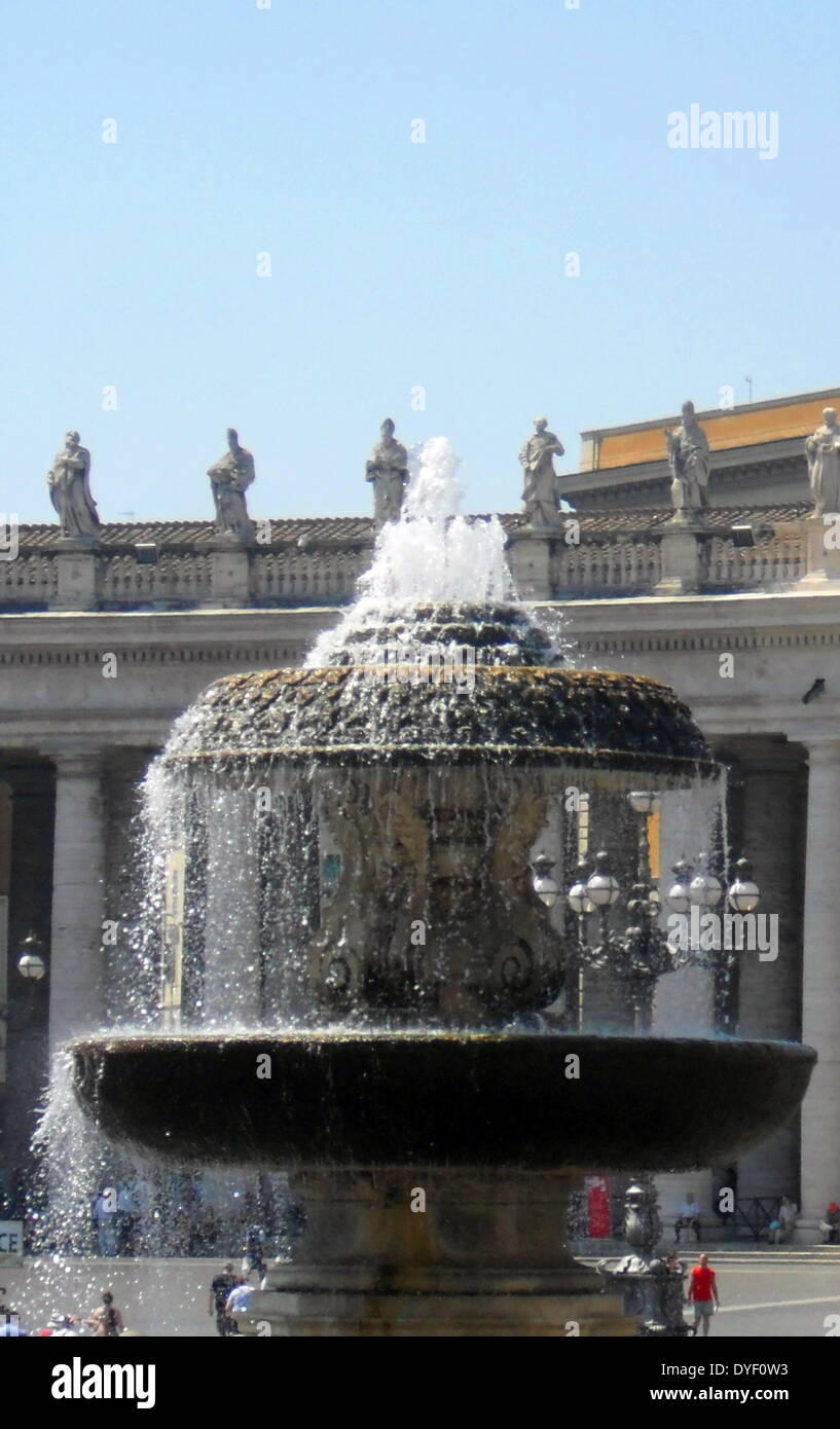 Granite fountain found in Saint Peter's Square in the Vatican City ...