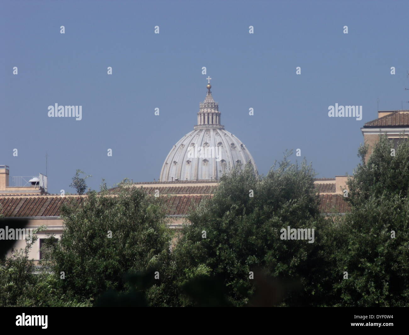 The dome of St. Peter's Basilica in the Vatican City, Italy. The church ...