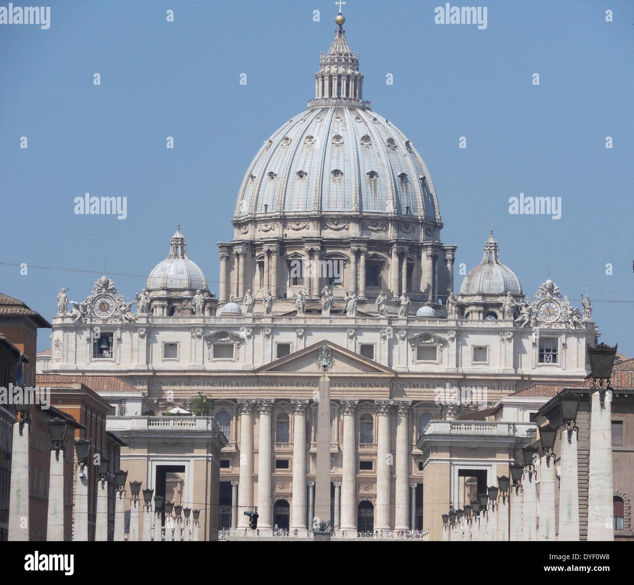 St. Peter's Basilica in the Vatican City, Italy. The church is the most ...