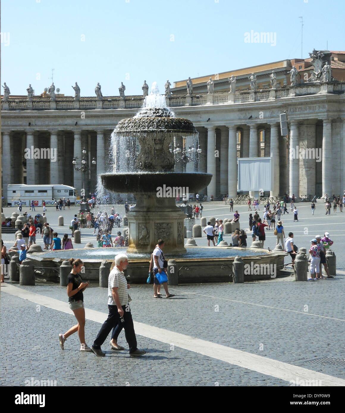 Granite fountain found in Saint Peter's Square in the Vatican City ...