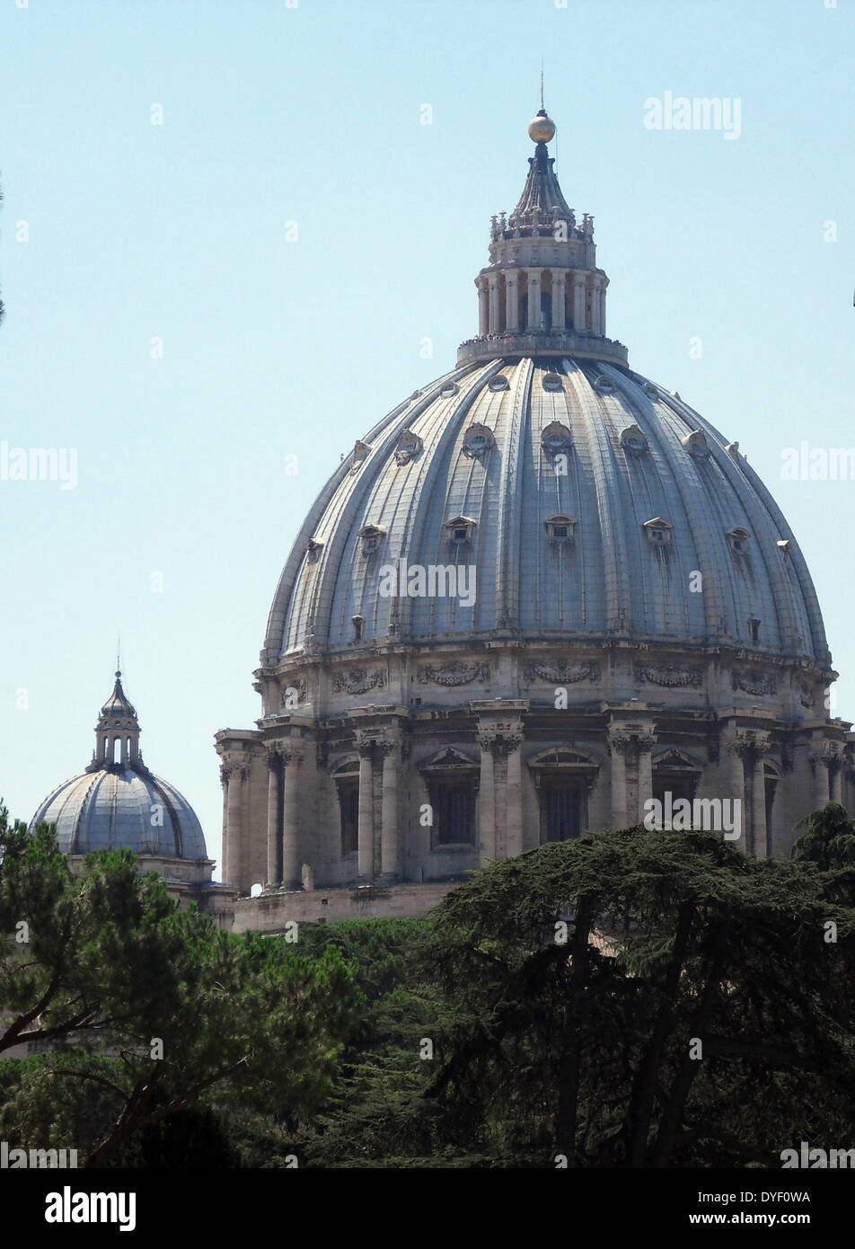 The dome of St. Peter's Basilica in the Vatican City, Italy. The church ...