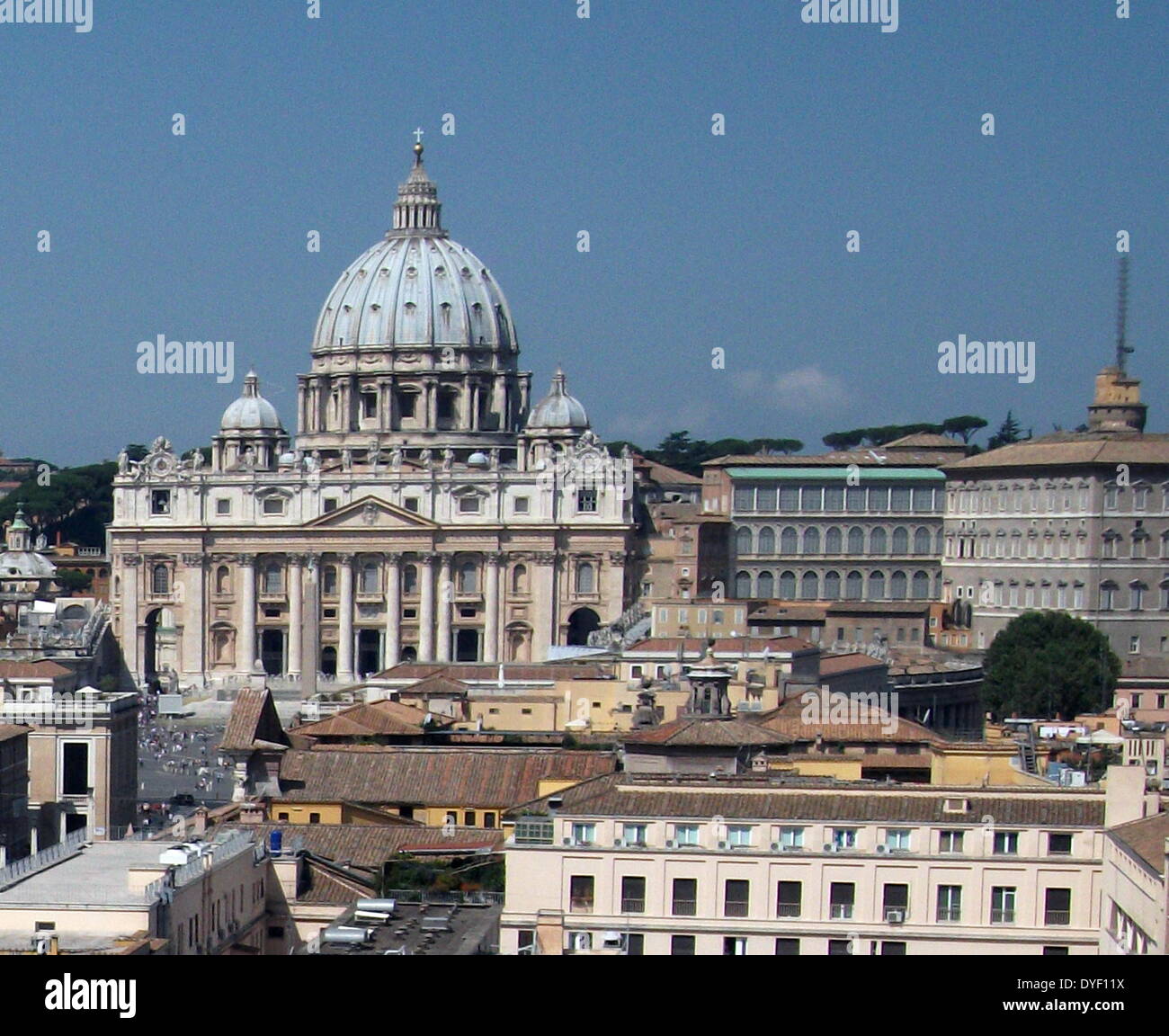 St. Peter's Basilica in the Vatican City, Italy. The church is the most ...
