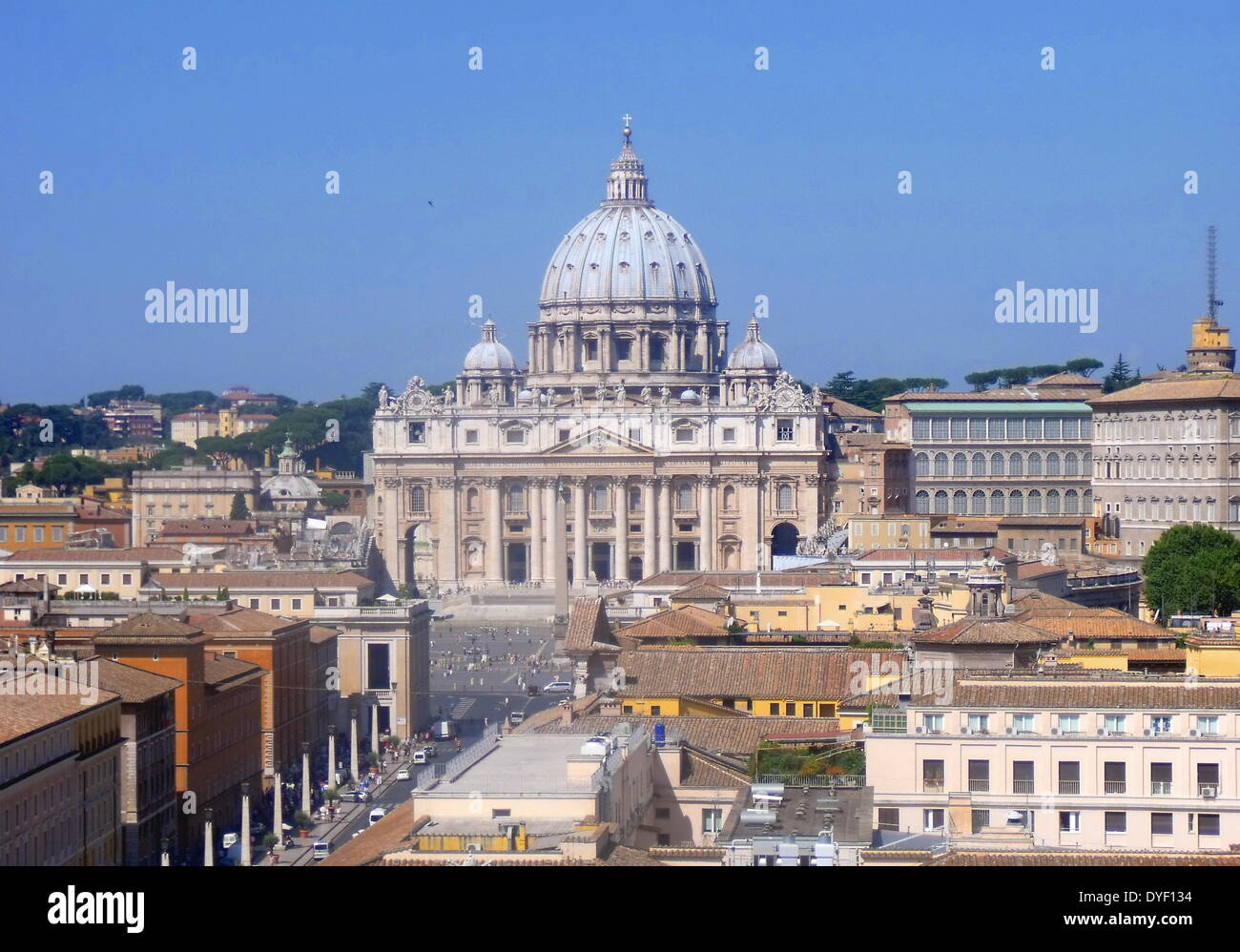 The dome of St. Peter's Basilica in the Vatican City, Italy. The church ...