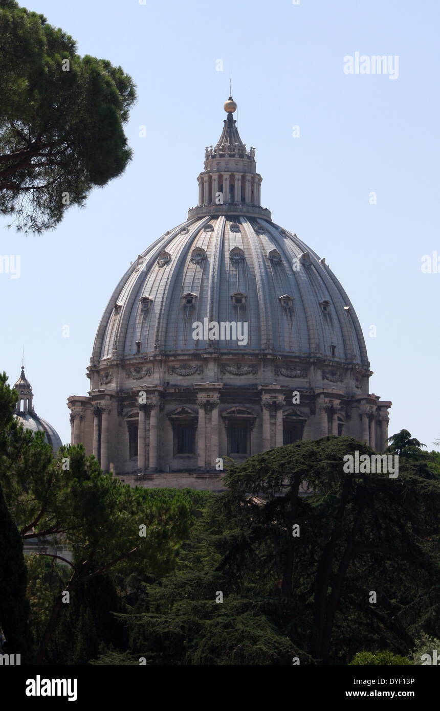 St. Peter's Basilica in the Vatican City, Italy. The church is the most ...