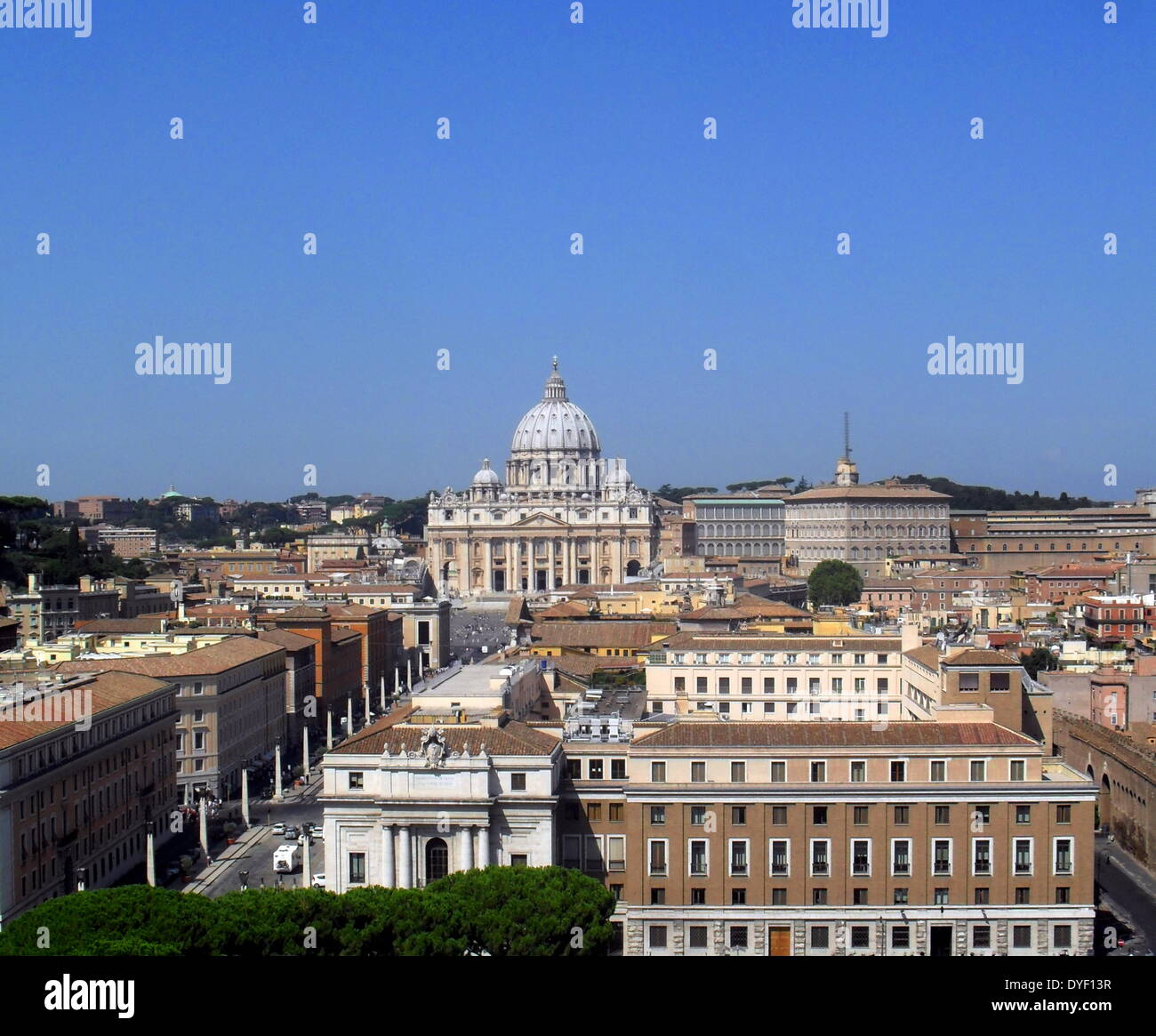 St. Peter's Basilica in the Vatican City, Italy. The church is the most ...