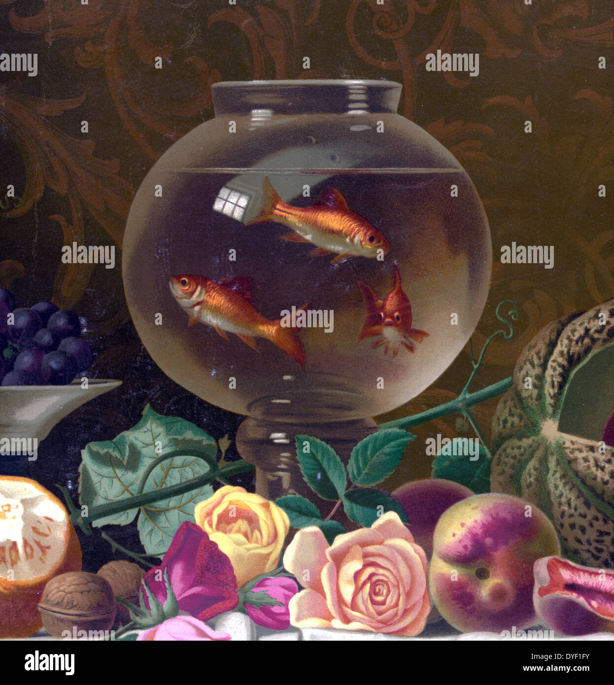 Still life with fish 1874 Stock Photo - Alamy