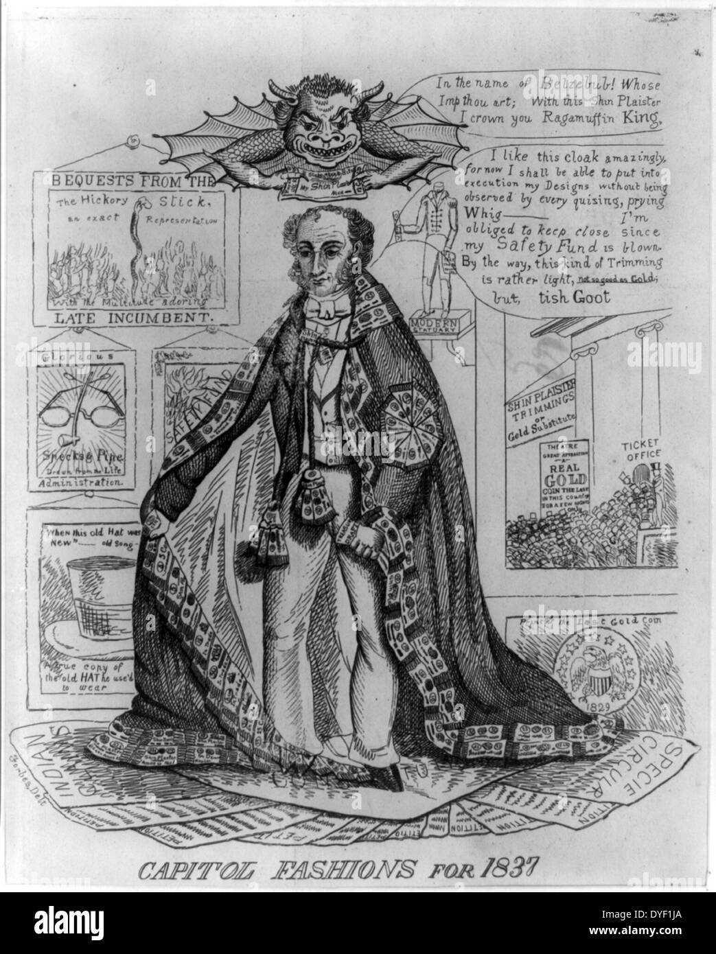 Capitol fashions for 1837 by Winston, F. J. A caricature of President ...