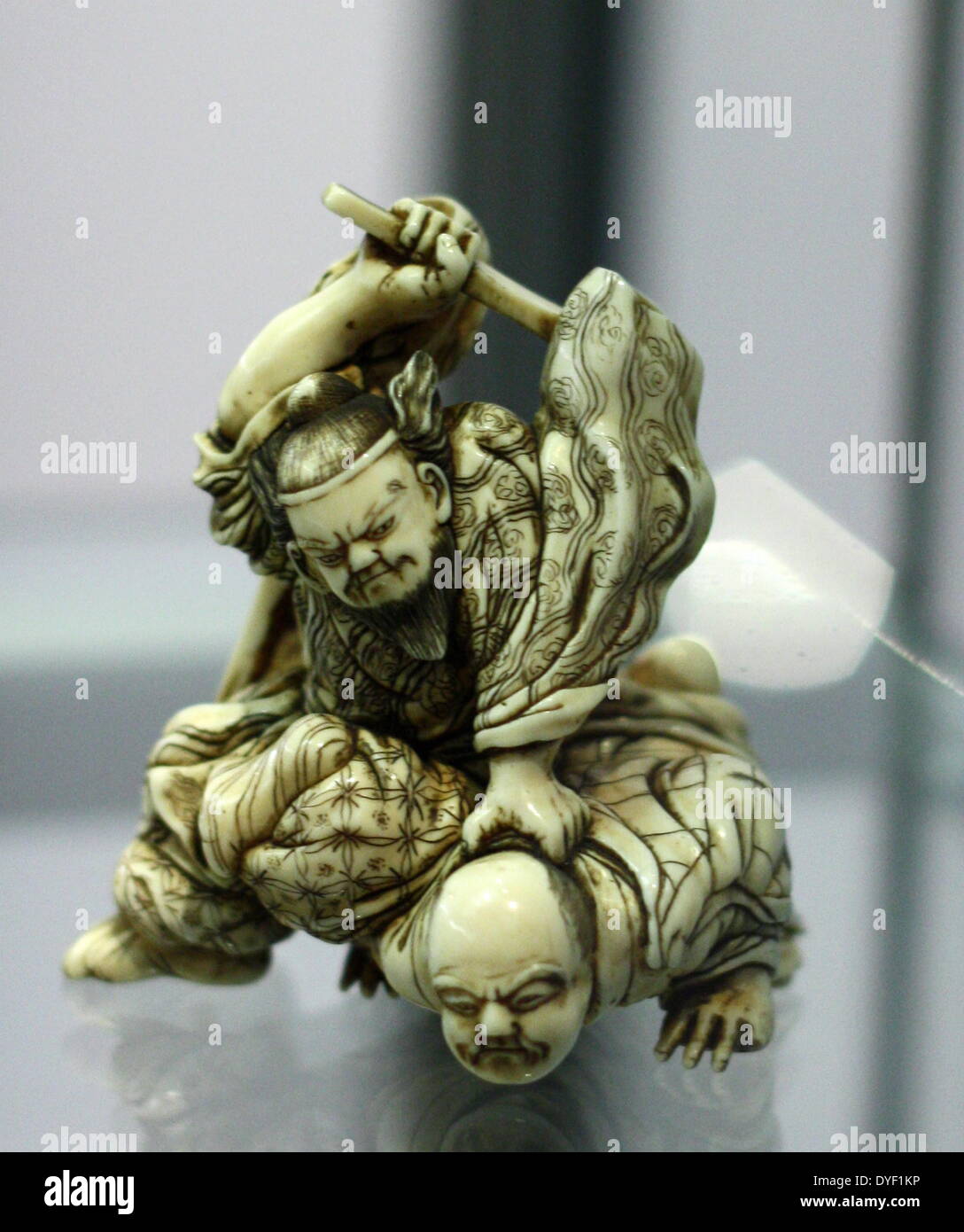 Japanese okimono in the form of yamabushi buddhist disciple hi-res ...