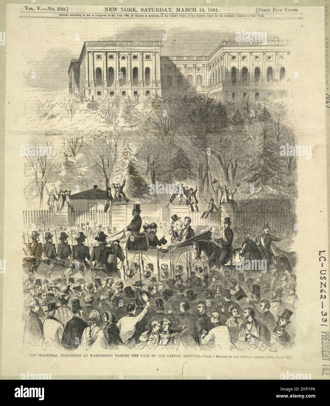 The inaugural procession at Washington passing the gate of the Capitol ...