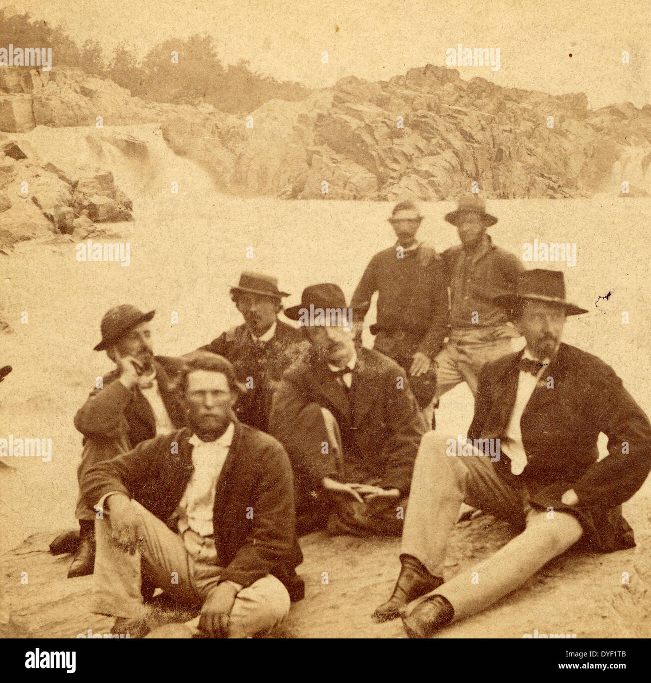 Secret Service agents, between 1861 and 1865. Stereograph showing group ...