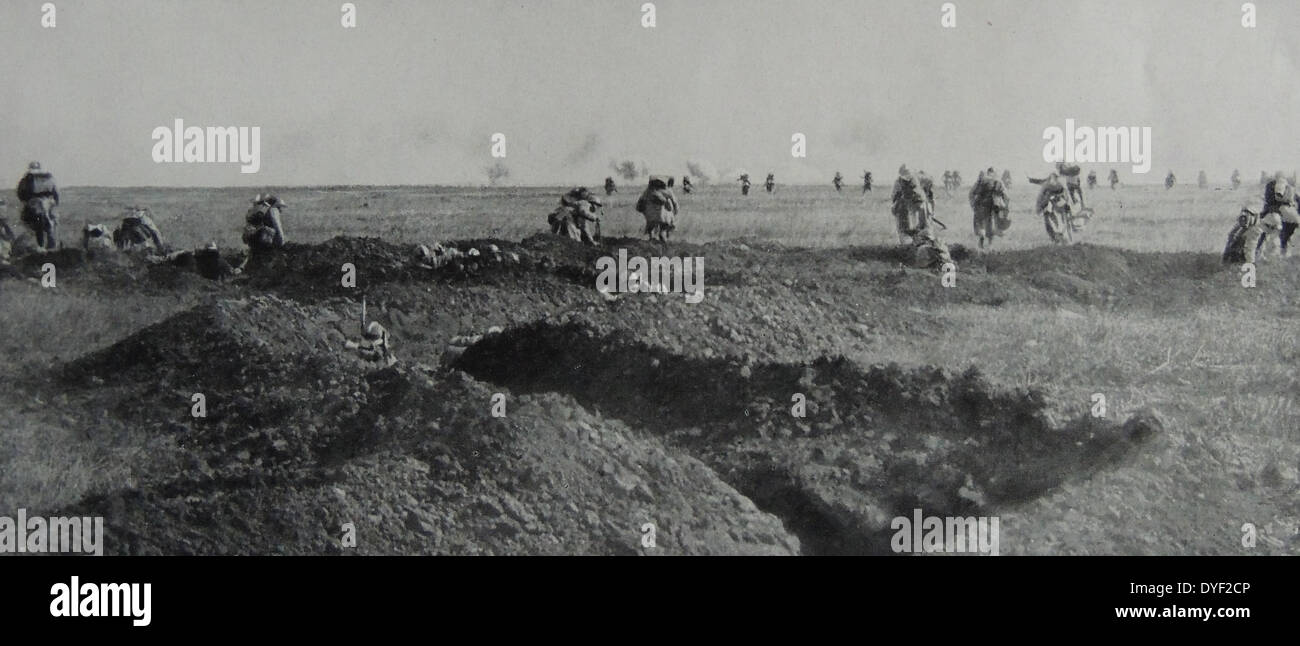 battalion approaching the front, northern France, France, First World ...
