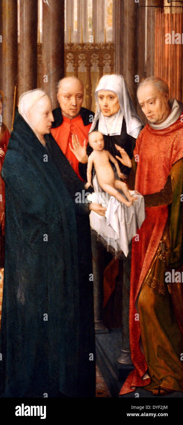 Detail from the "Adoration of the Magi triptych" by Adriaen Isenbrandt. Circa 1510-1512. Oil on ...