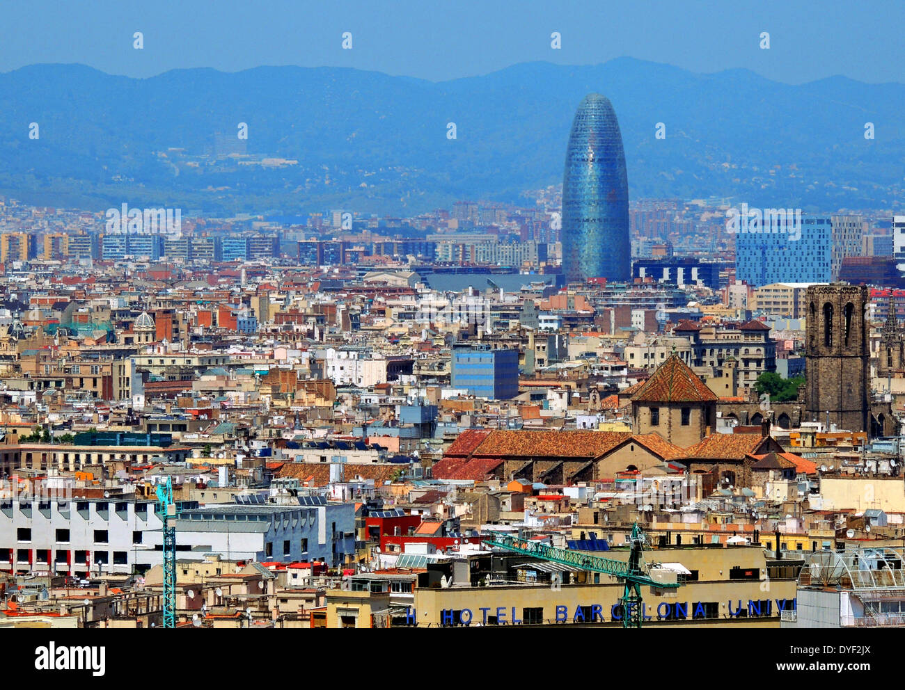 City barcelona tower gherkin skyscraper cityscape spain hi-res stock ...
