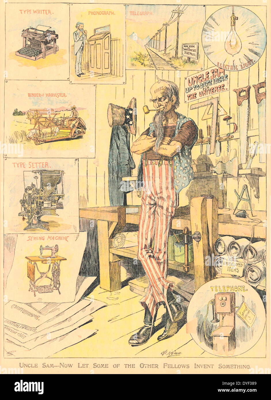 Illustration uncle sam america invention charles nelan propaganda ...