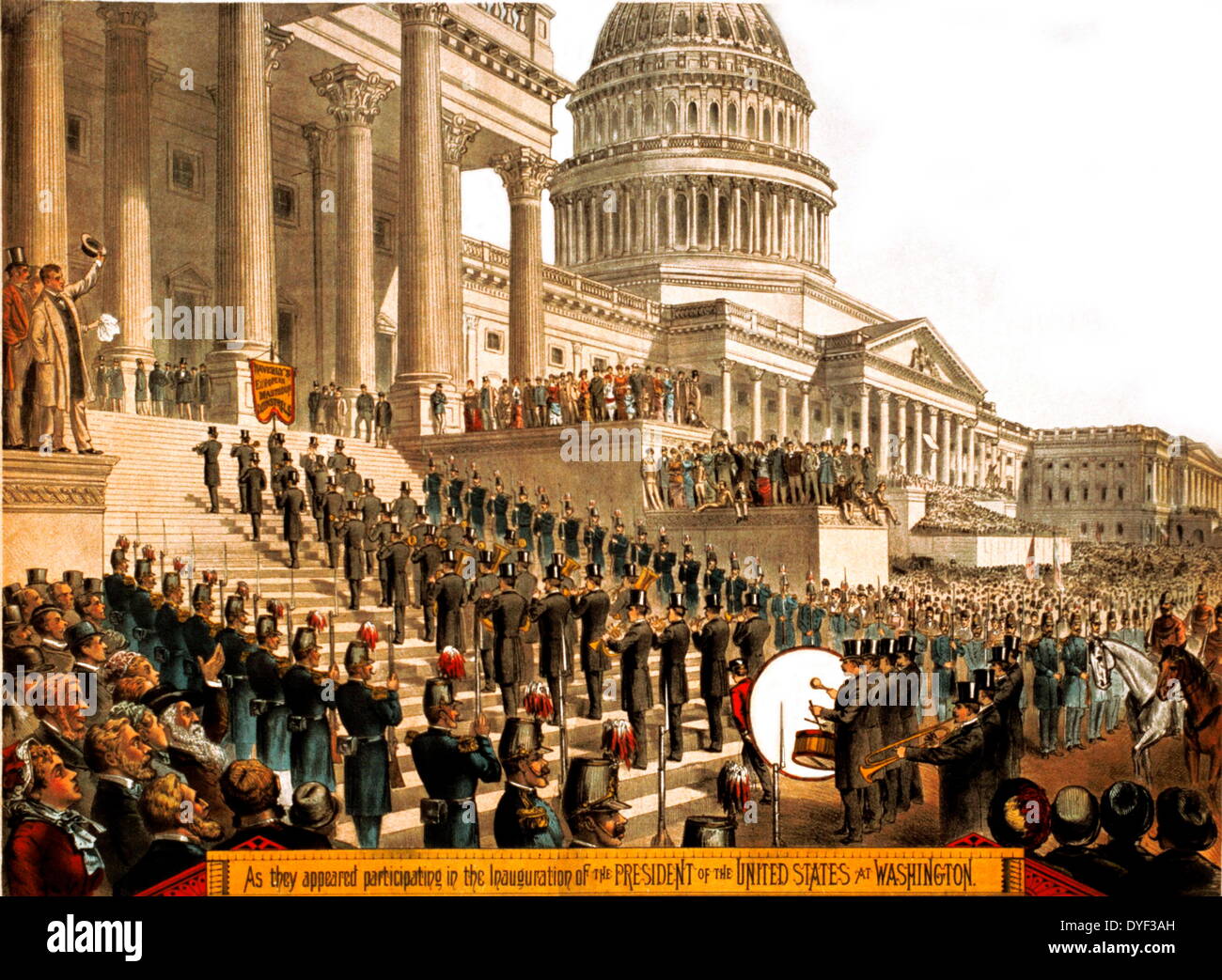 President america inauguration illustration election horses carriage hi ...