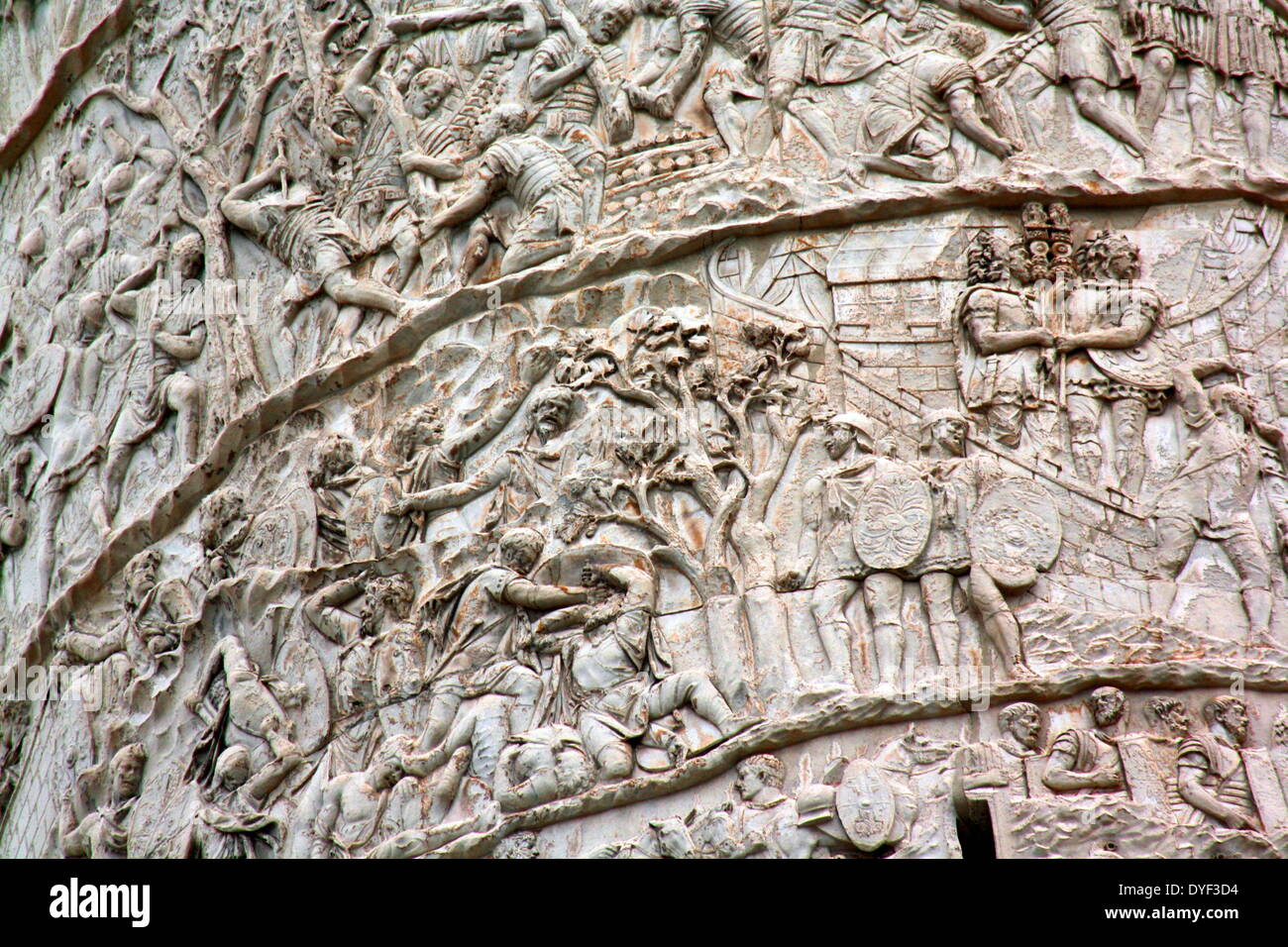 Deatil of Trajan's Column Rome 2013. Commenmorating Roman Emperor ...