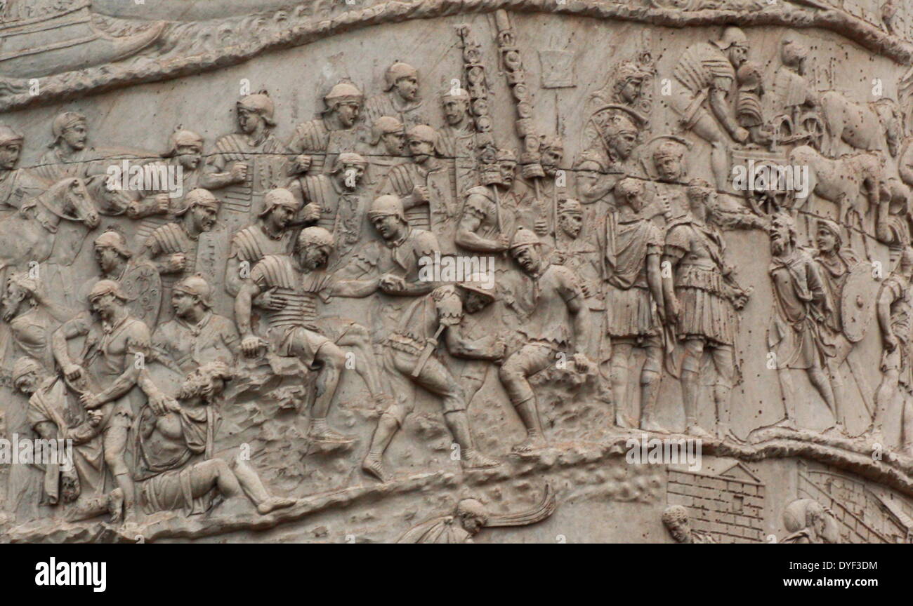 Trajan column relief emperor roman war battle soldiers dacian wars hi ...