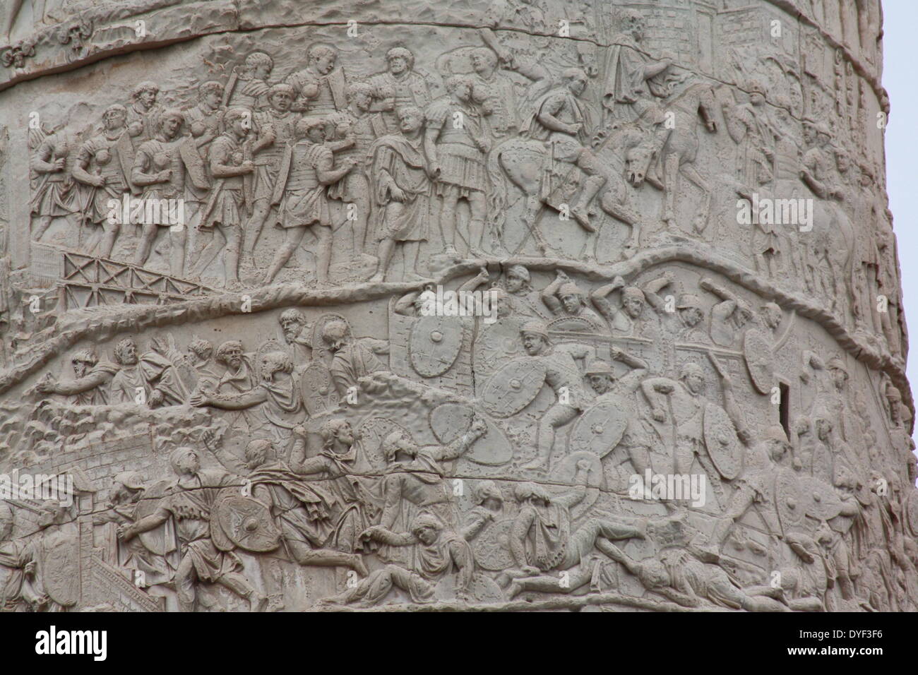 Deatil of Trajan's Column Rome 2013. Commenmorating Roman Emperor ...