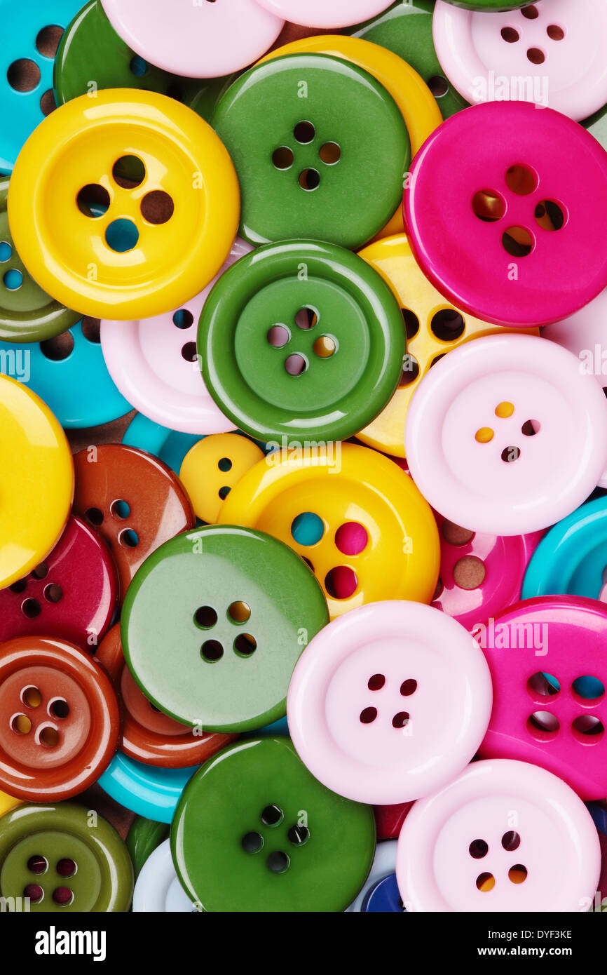 a collection with many buttons of different colors and sizes Stock ...