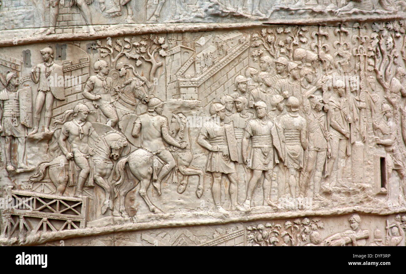 Deatil of Trajan's Column Rome 2013. Commenmorating Roman Emperor ...