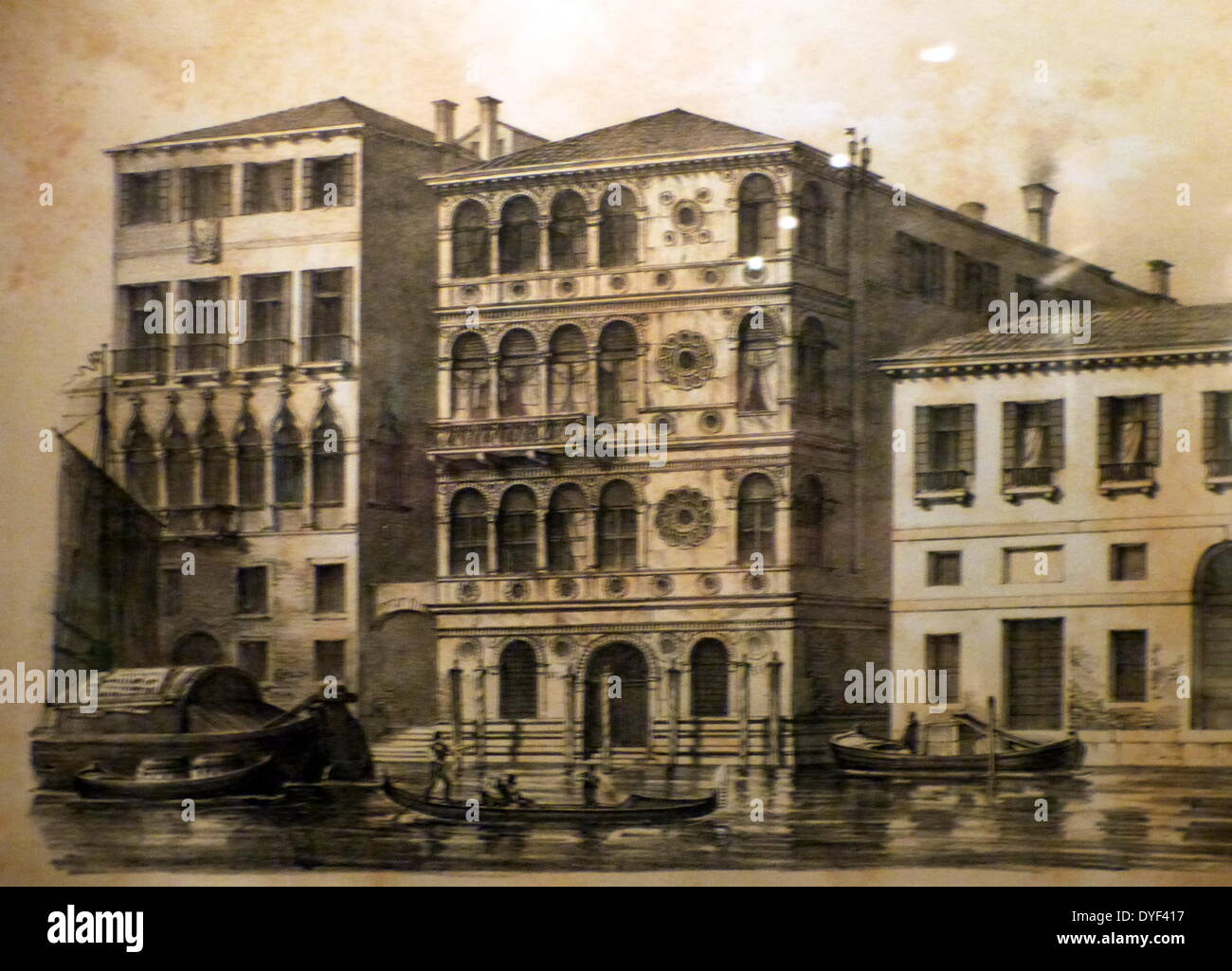 Illustration of The Palazzo Dario 1600. A palace situated on the Grand ...