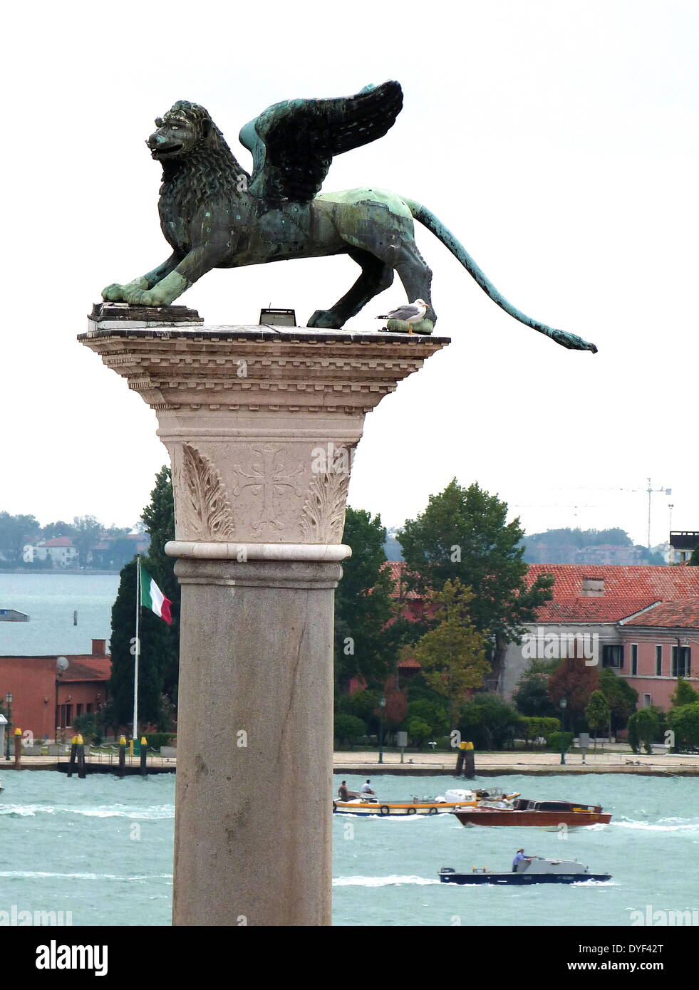Winged Lion of Venice 2013. On a Column in the Piazza San Marco Stock ...