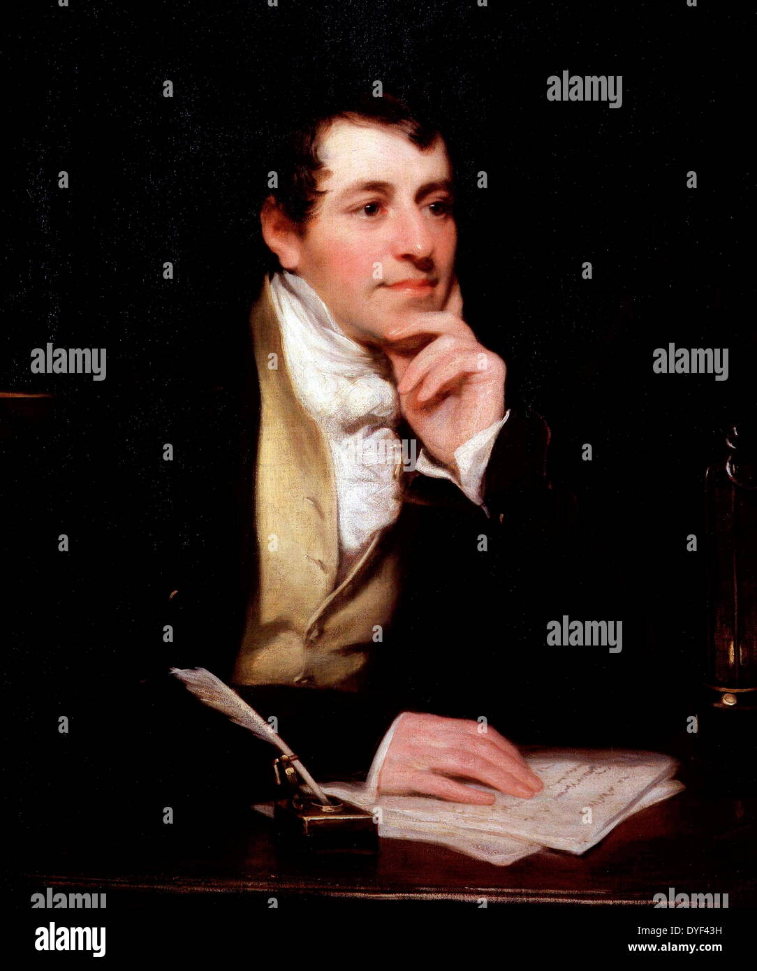 Coloured Portrait Of Humphry Davy English Chemist Stock Humphry Davy