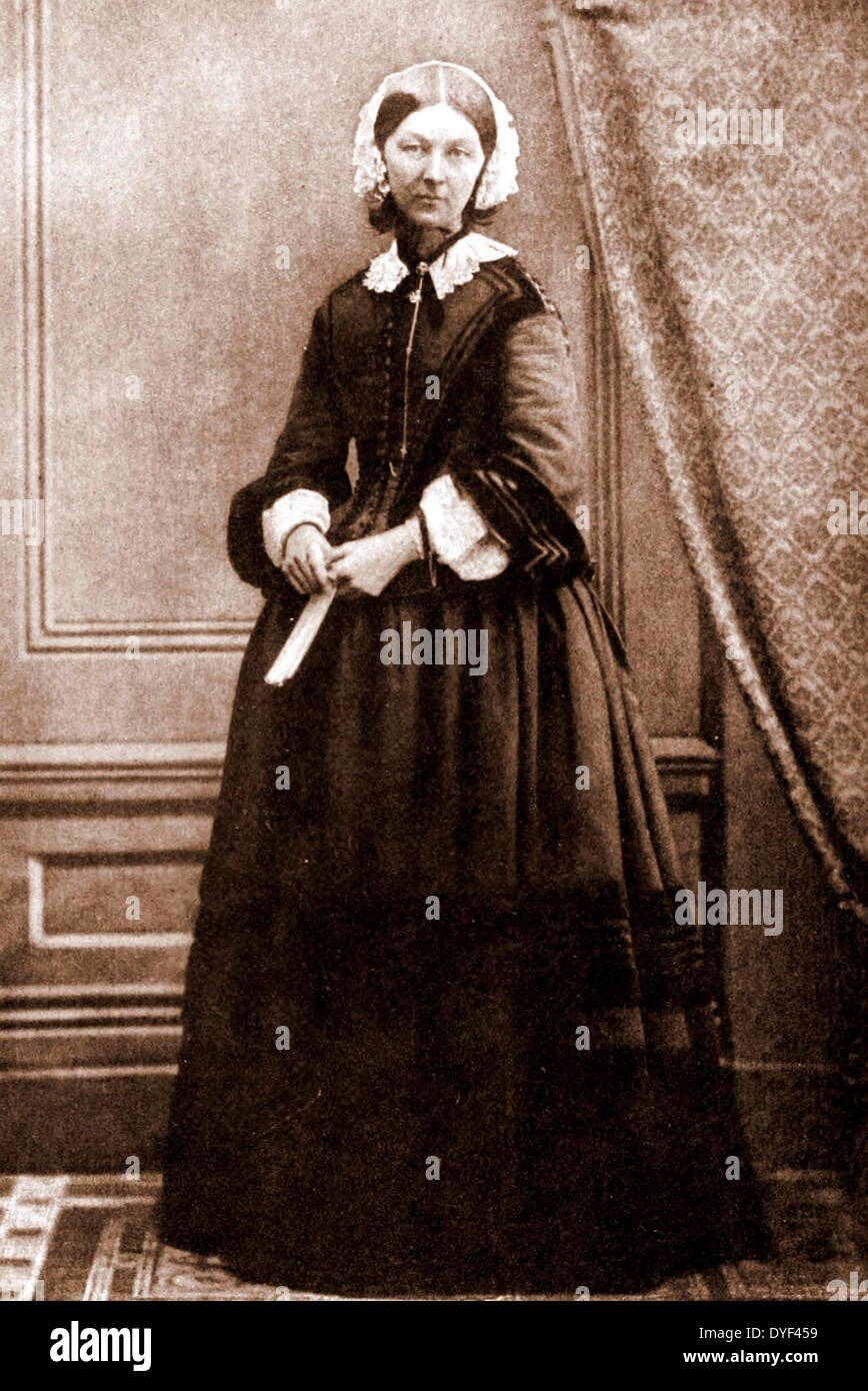 A photograph of a young Florence Nightingale, the founder of modern nursing, as well as a ...