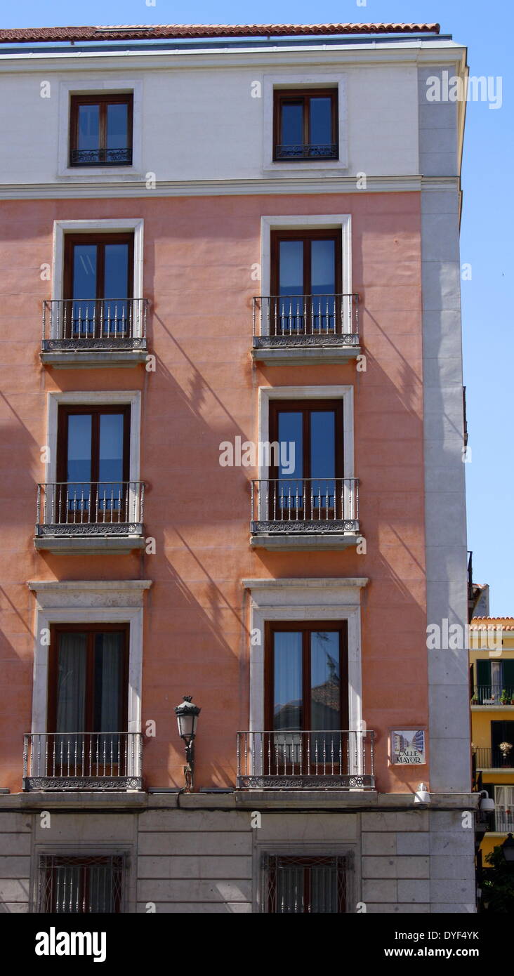 Madrid spain architecture main street terracotta windows hi-res stock ...