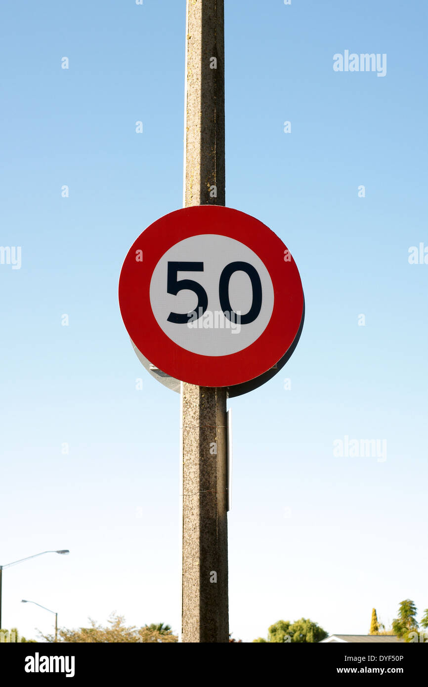 Maximum 50 speed limit sign hi-res stock photography and images - Alamy