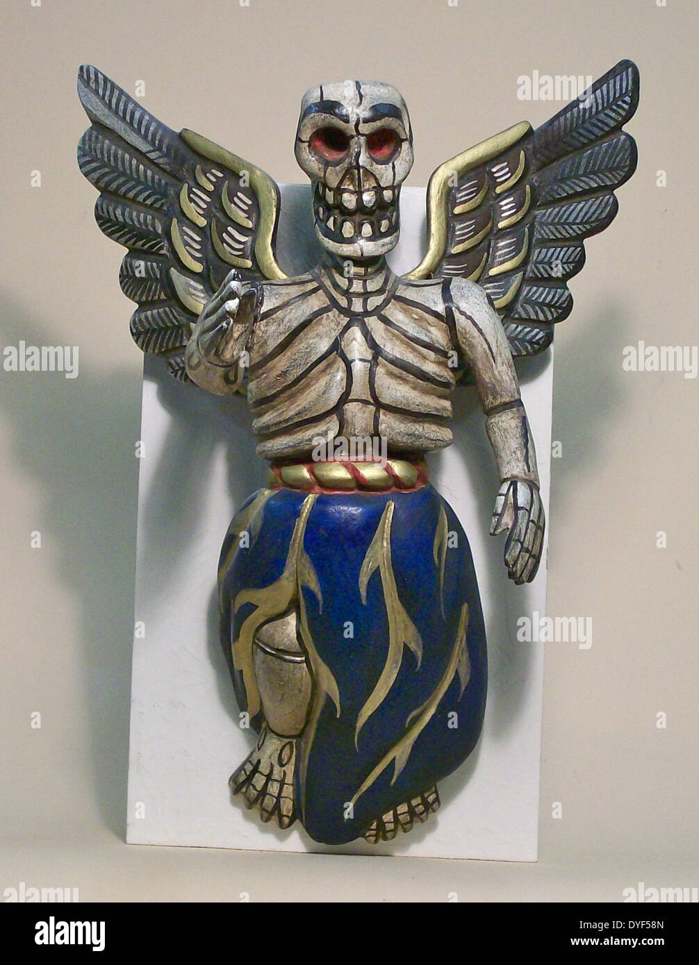 Wood carving of a winged skeleton, a figure made for the celebrations ...