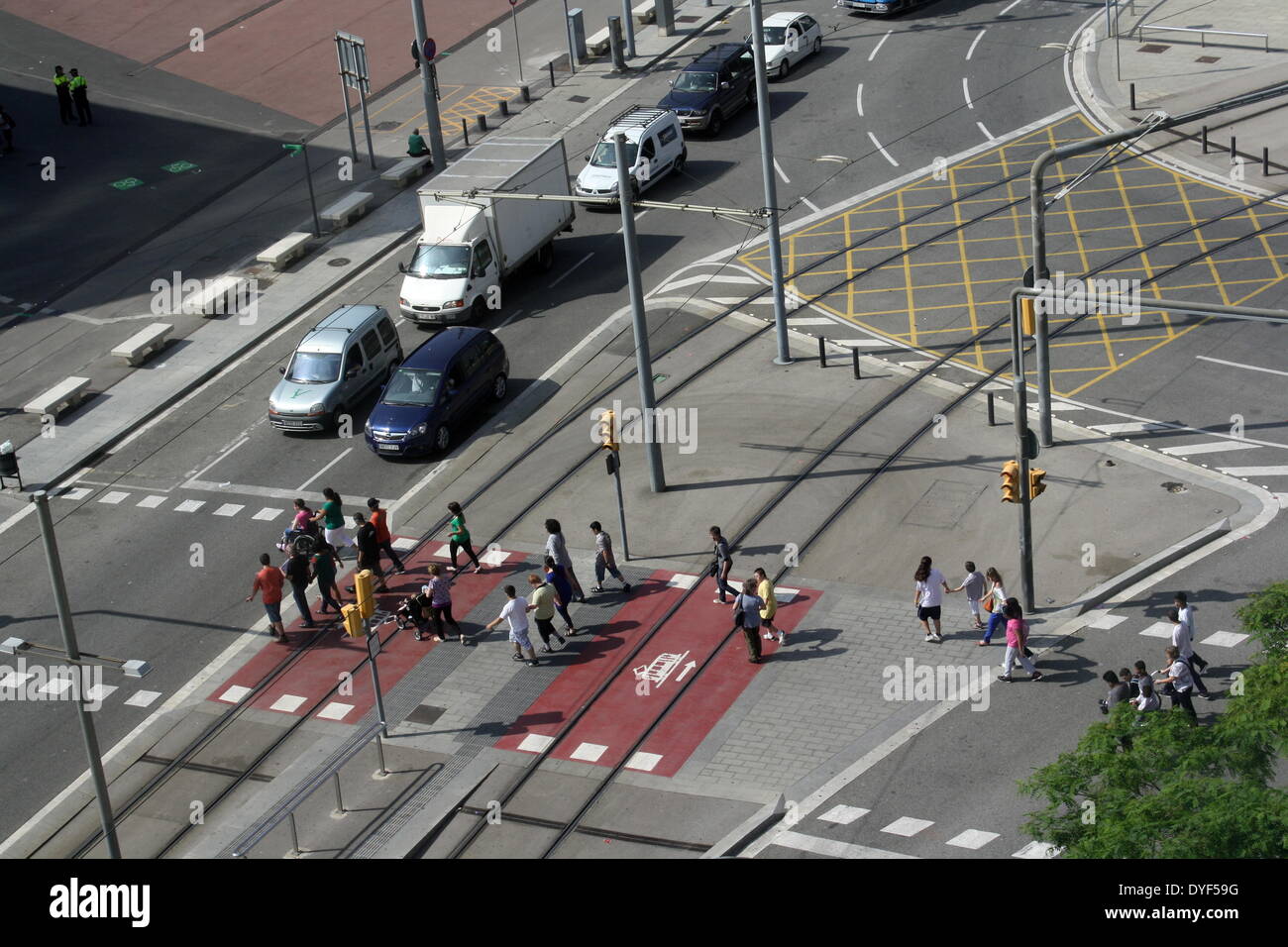 Street Scene With Crossing Stock Photo - Alamy